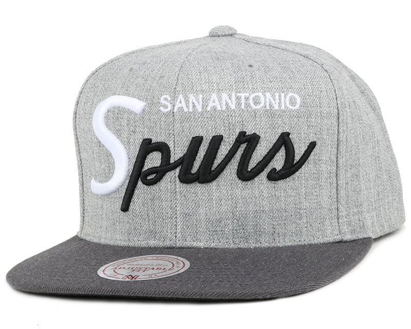 San Antonio Spurs Heather Grey/Graphite Snapback - Mitchell & Ness ...