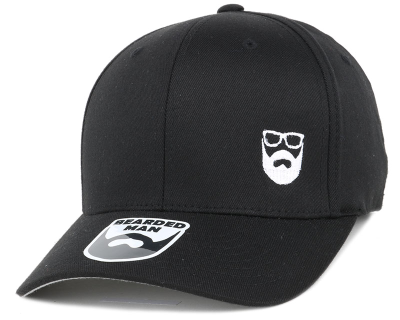 Side Logo Black Flexfit - Bearded Man cap | Hatstoreworld.com