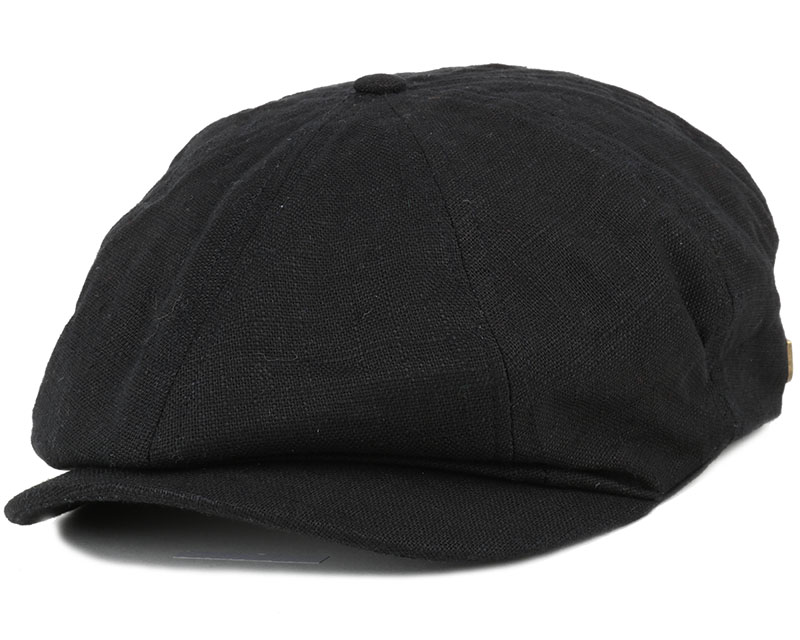 Brood Washed Black Flat Cap - Brixton cap | Hatstoreworld.com