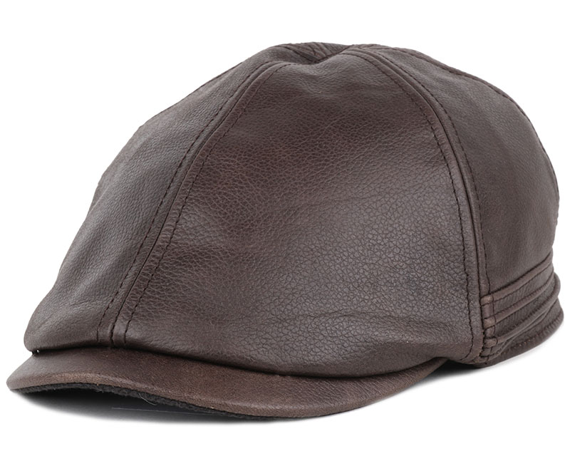 Duck Cap Cowhide Brown Flat Cap - Stetson | Hatstoreworld.com