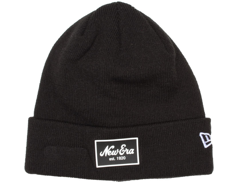 Rubber Patch Black Beanie | Hatstoreworld.com