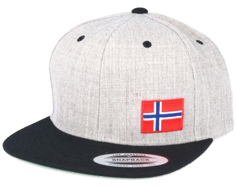 Norway Flag Side Heather/Black Snapback - Iconic | Hatstoreworld.com
