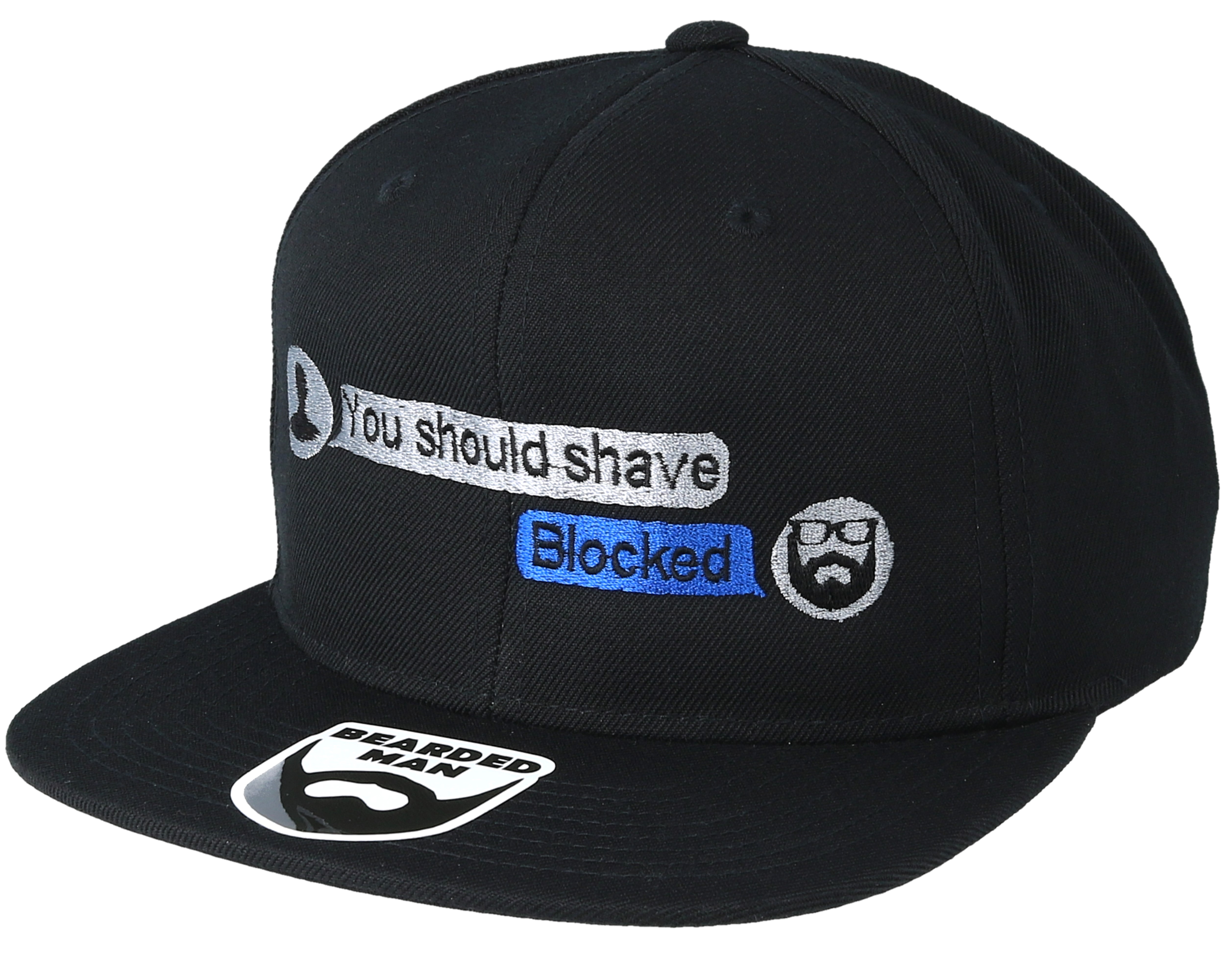 Convo Black Snapback - Bearded Man cap | Hatstoreworld.com