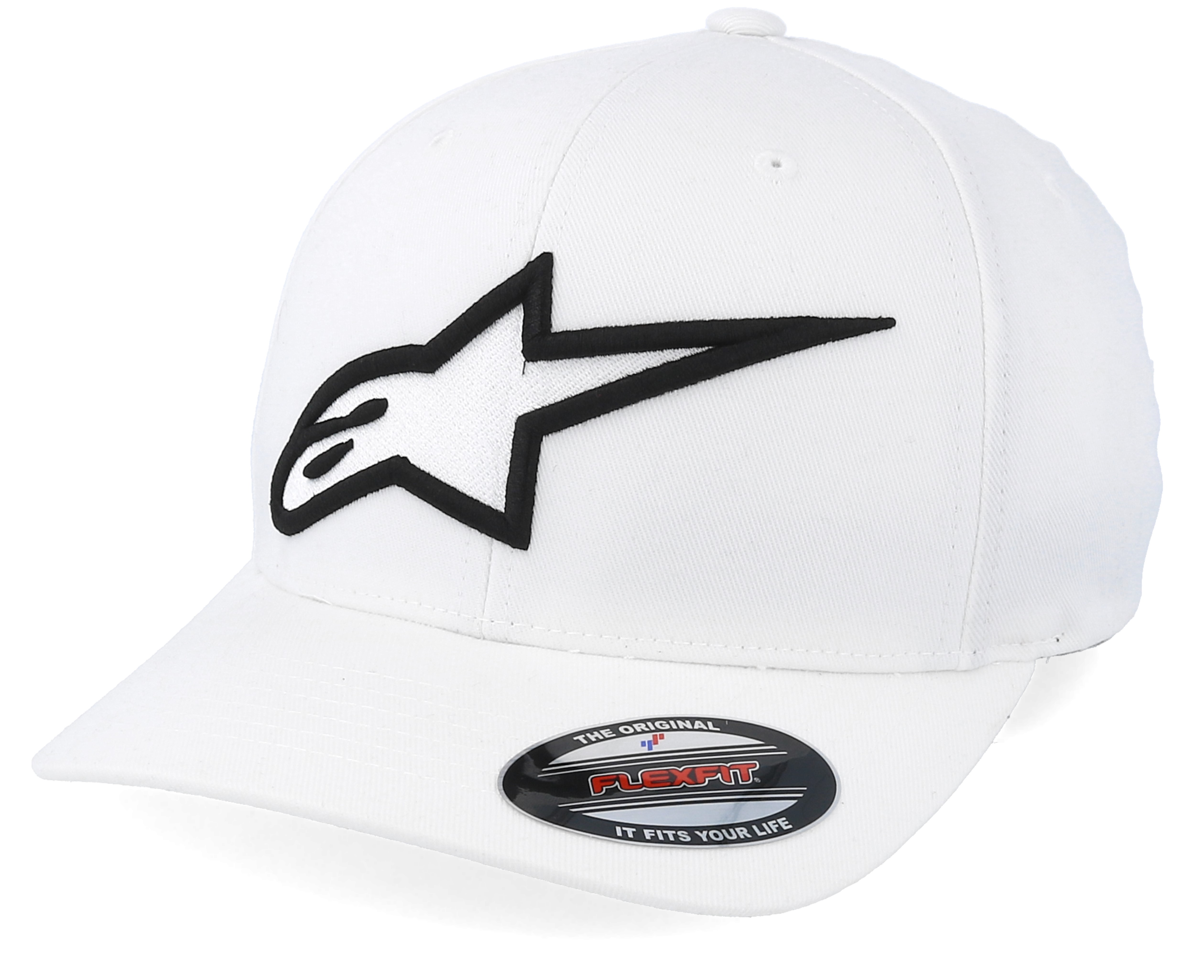 Logo Astar Flexfit White/Black - Alpinestars | Hatstore.com