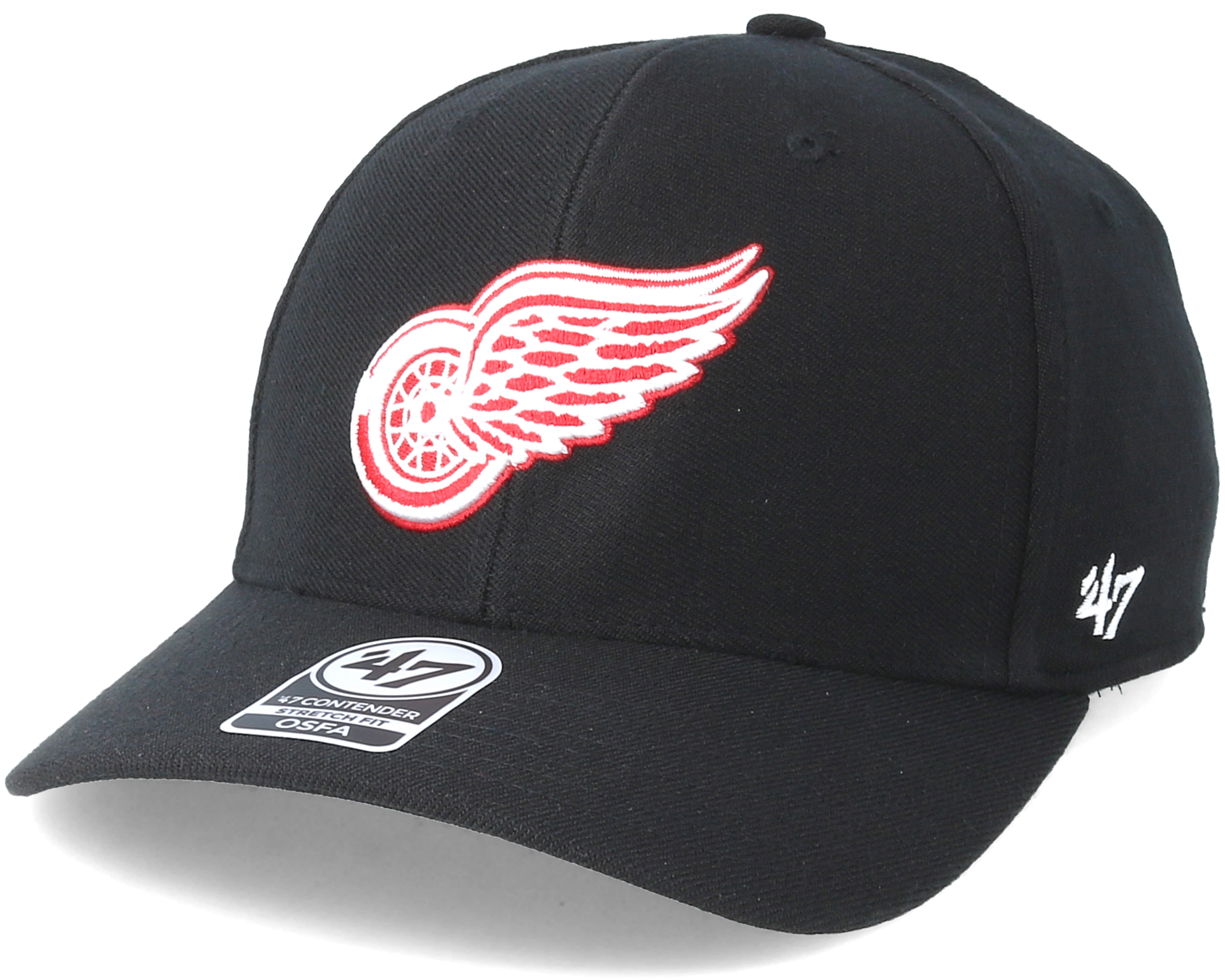 Detroit Red Wings Contender Black Flexfit | Hatstoreworld.com