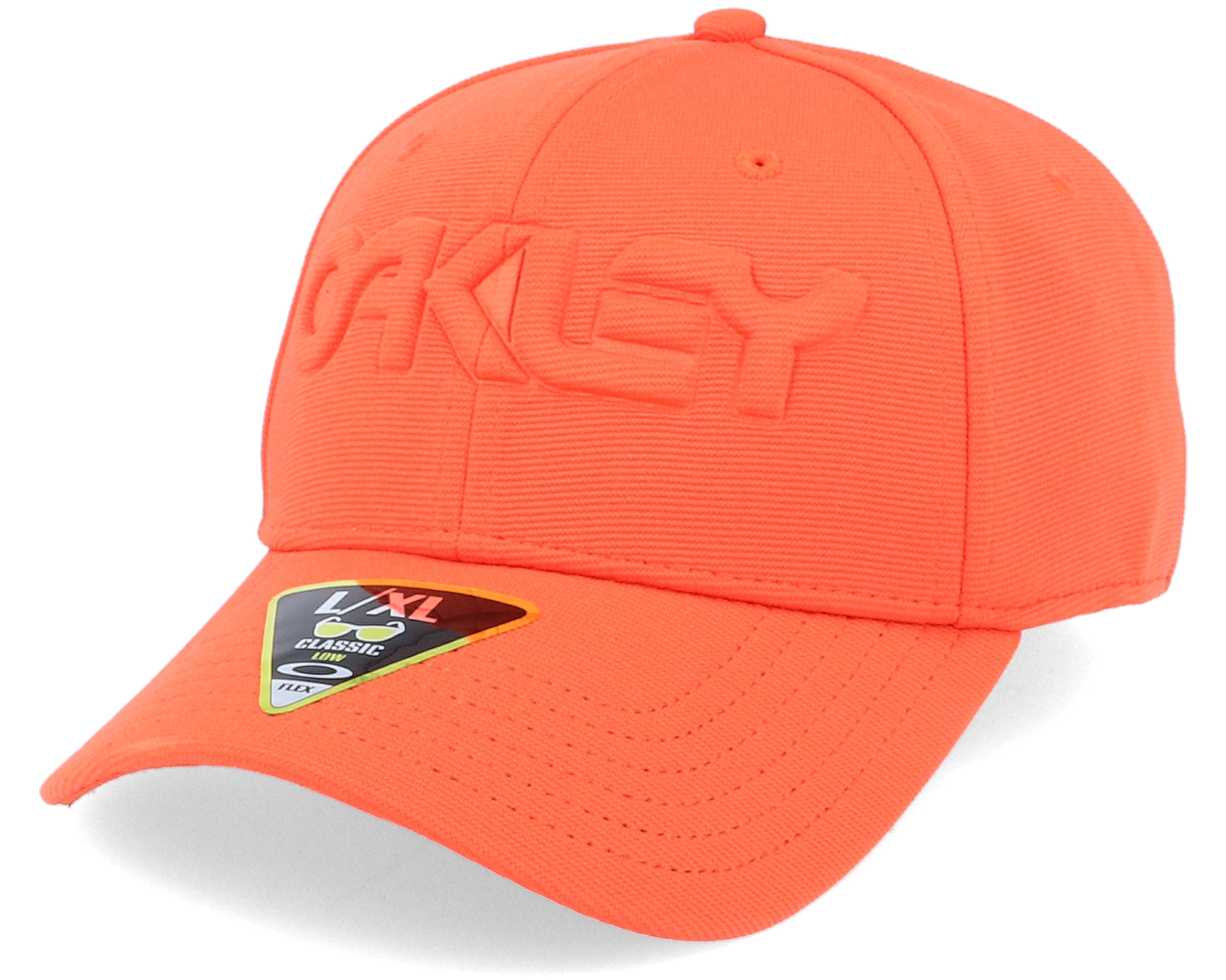 6-Panel Stretch Hat Embossed Energetic Orange Flexfit | Hatstoreworld.com