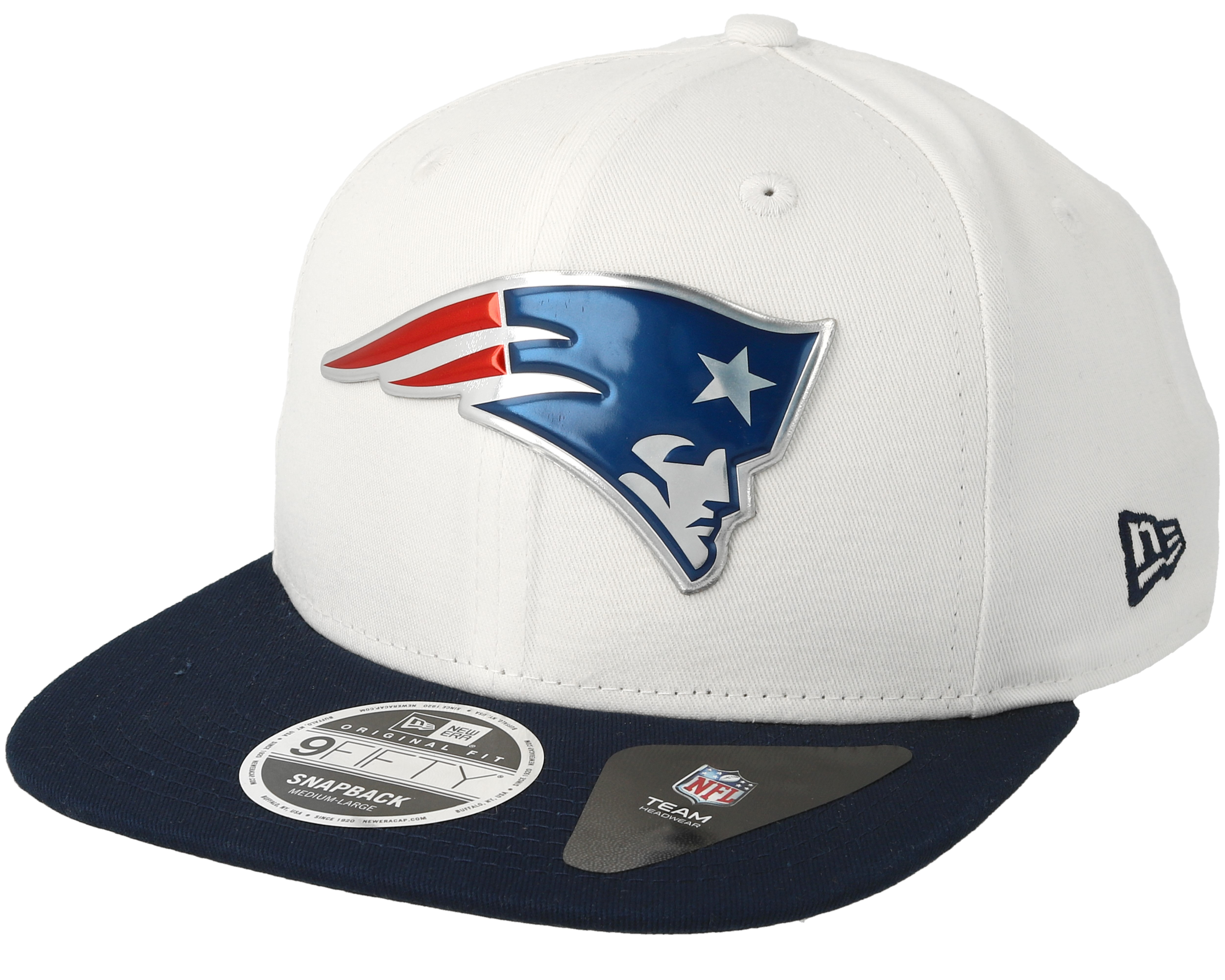 New England Patriots Logo Pack 9Fifty White/Navy Snapback ...