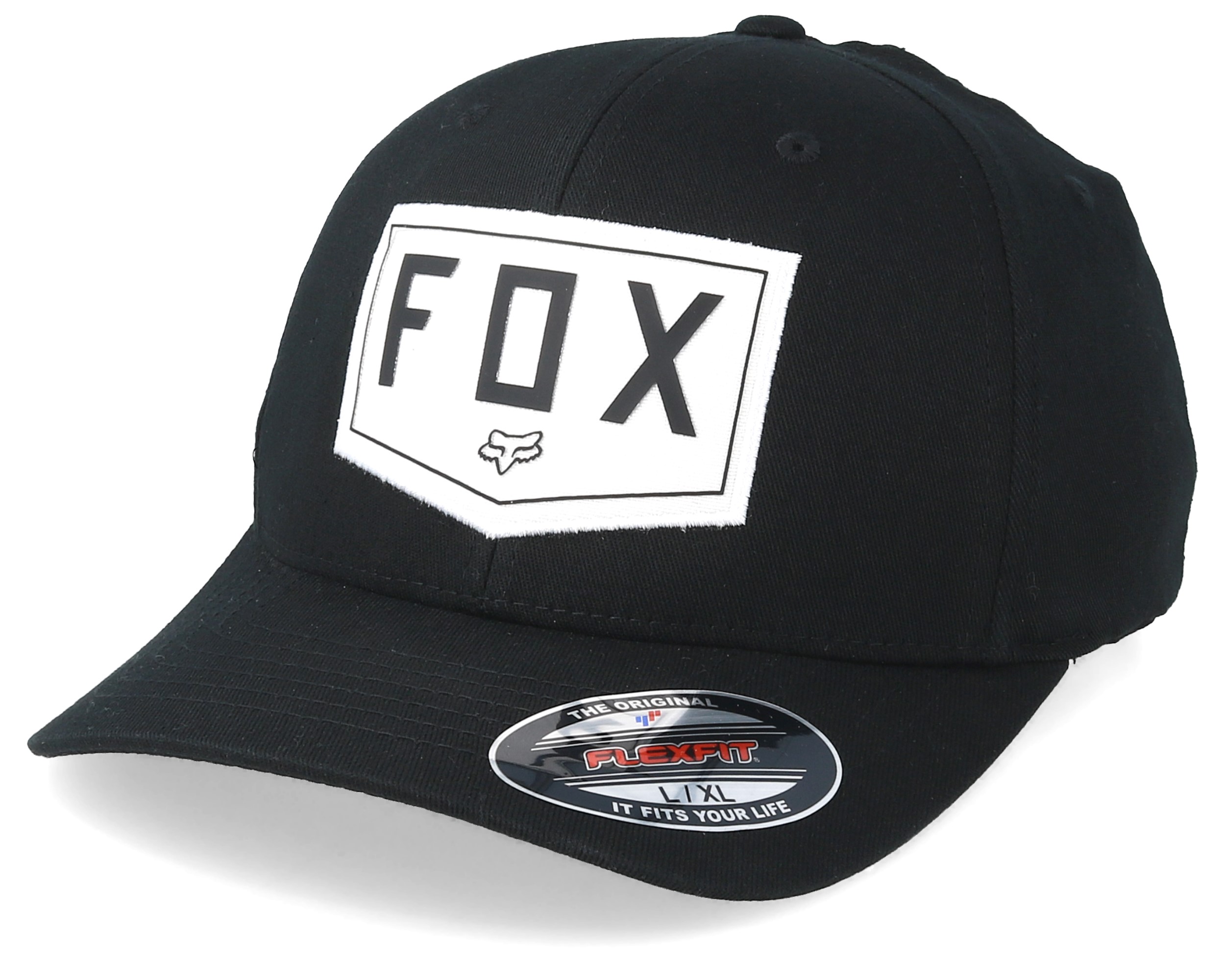 Shield Black/White Flexfit - Fox cap | Hatstoreworld.com