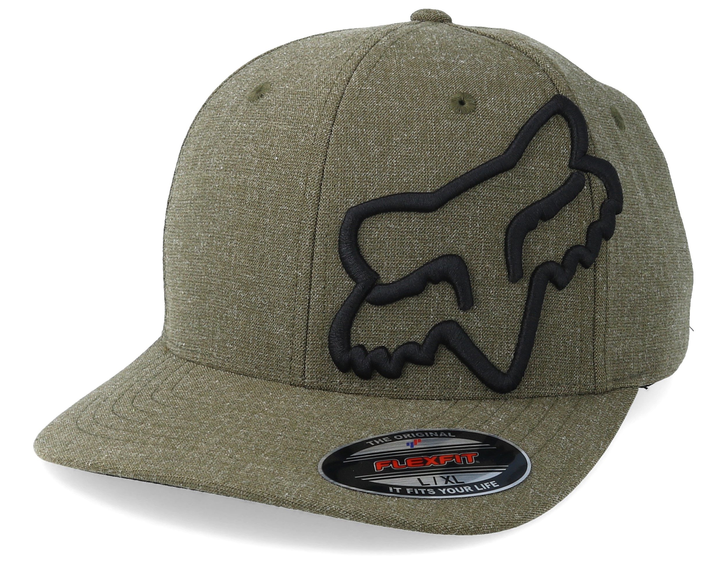 Clouded Heather Olive Green/Black Flexfit | Hatstoreworld.com