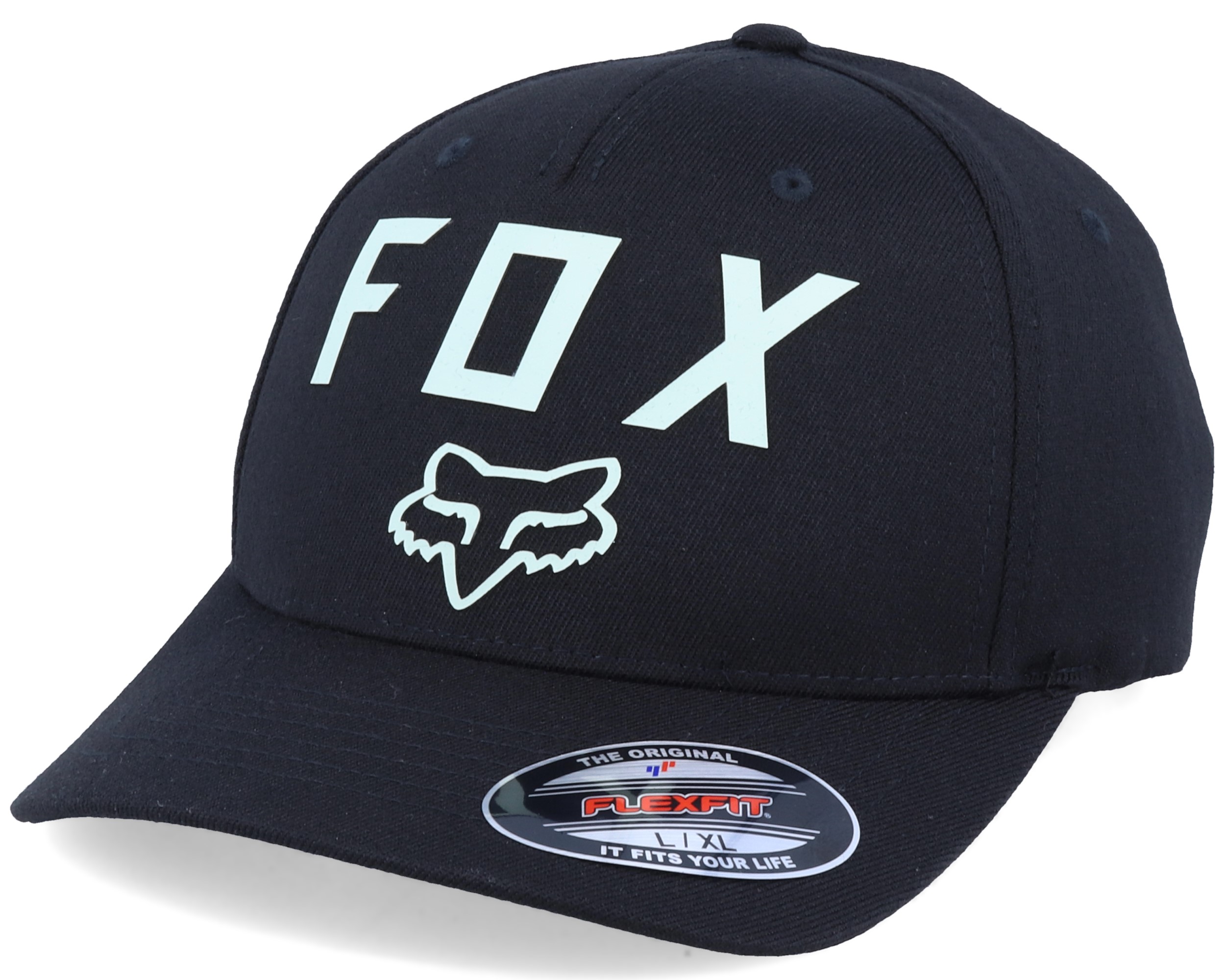 Number 2 Black/Light Green Flexfit - Fox | Hatstoreworld.com