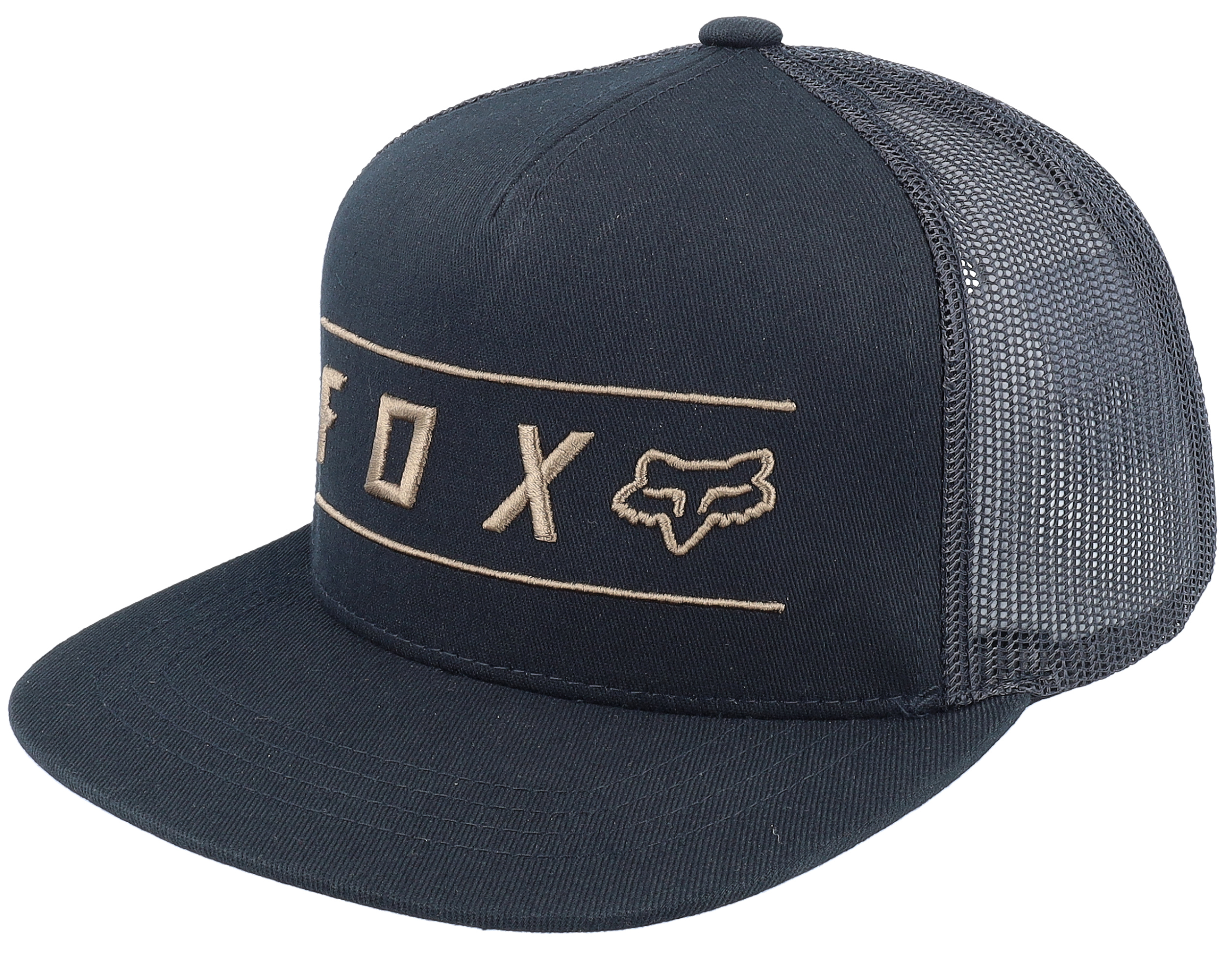 Kids Pinnacle Mesh Black Trucker - Fox | Hatstoreworld.com