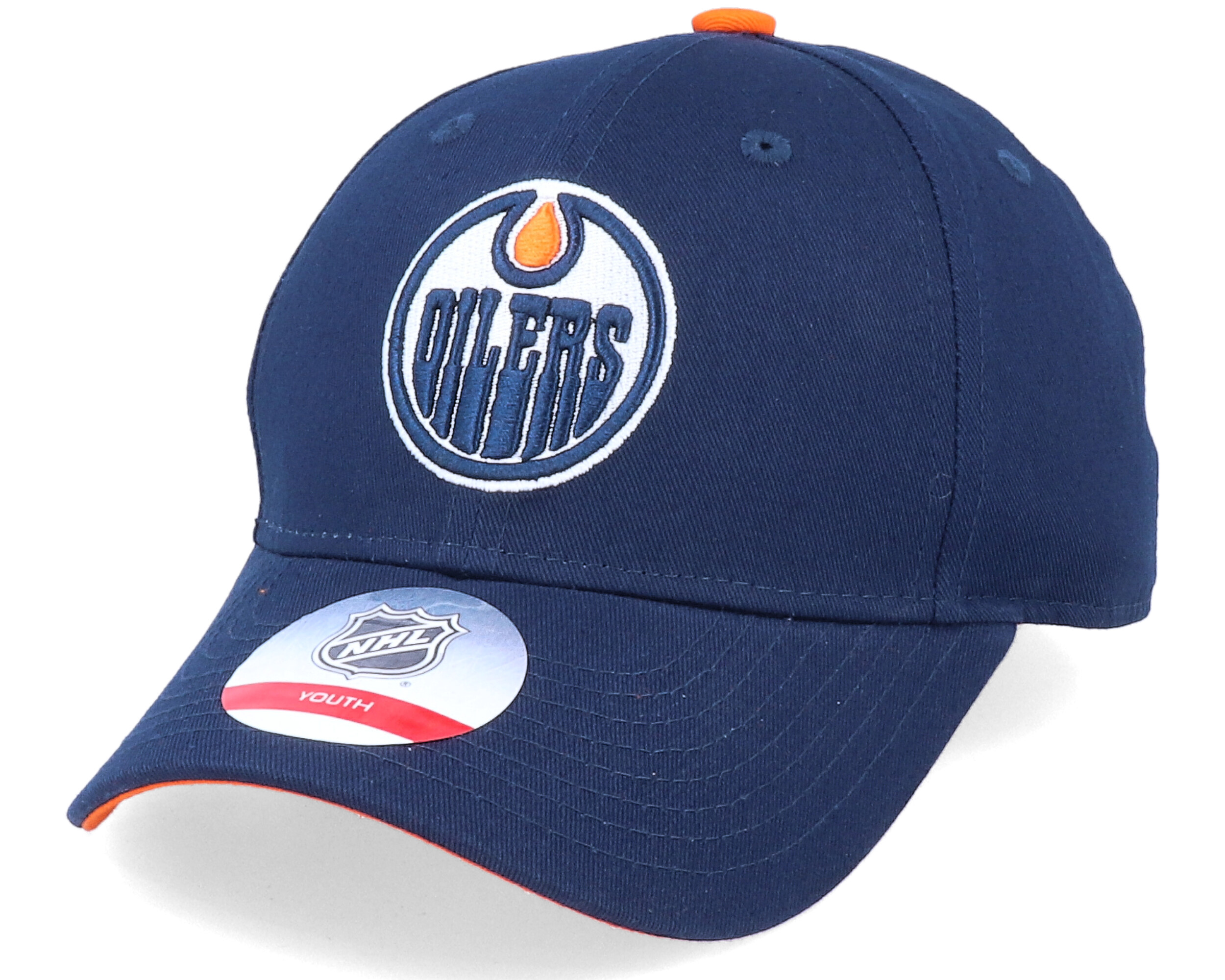 Kids Edmonton Oilers Locker Room True Navy Adjustable - Outerstuff ...