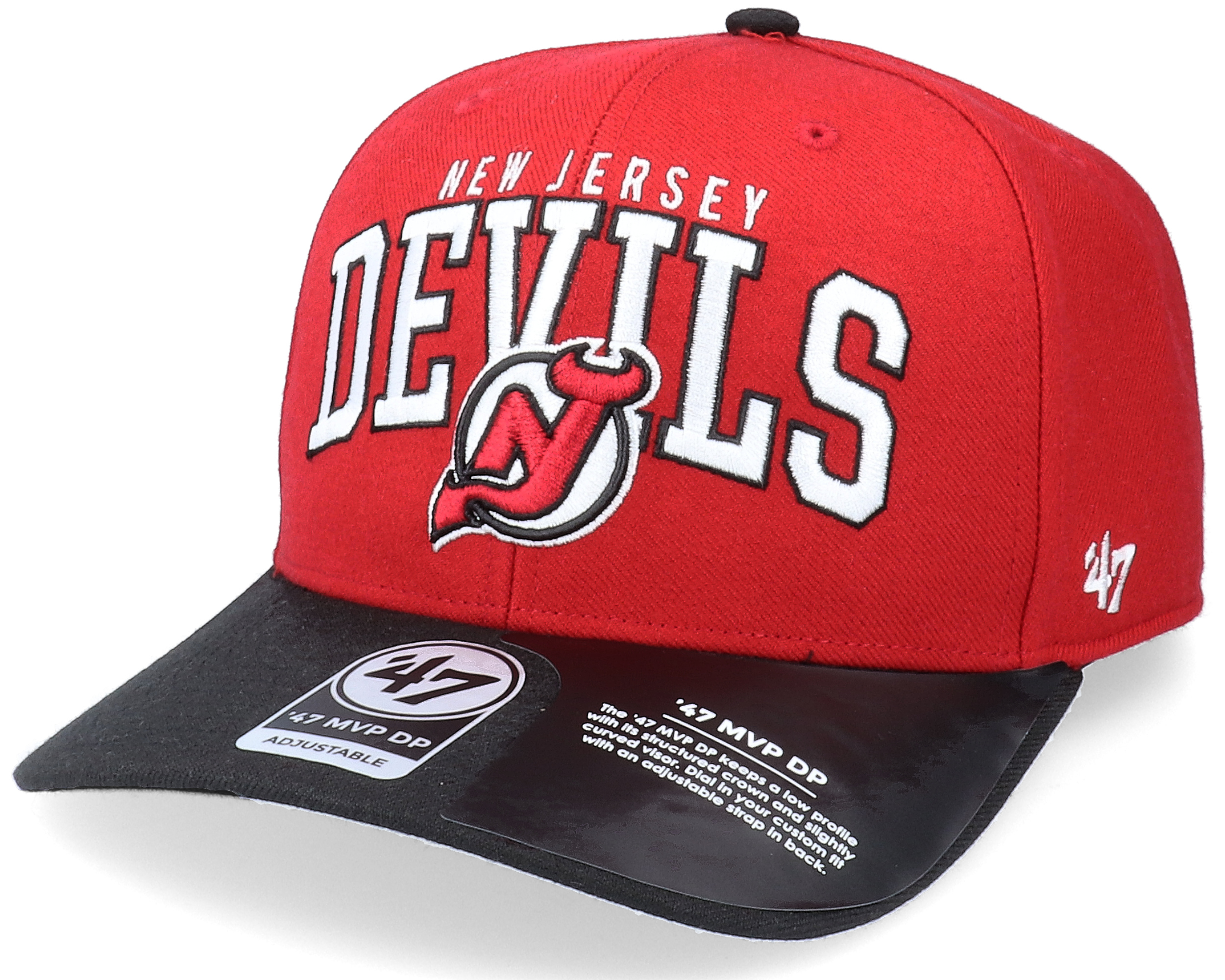 New Jersey Devils Mccaw MVP Red/Black Adjustable | Hatstoreworld.com