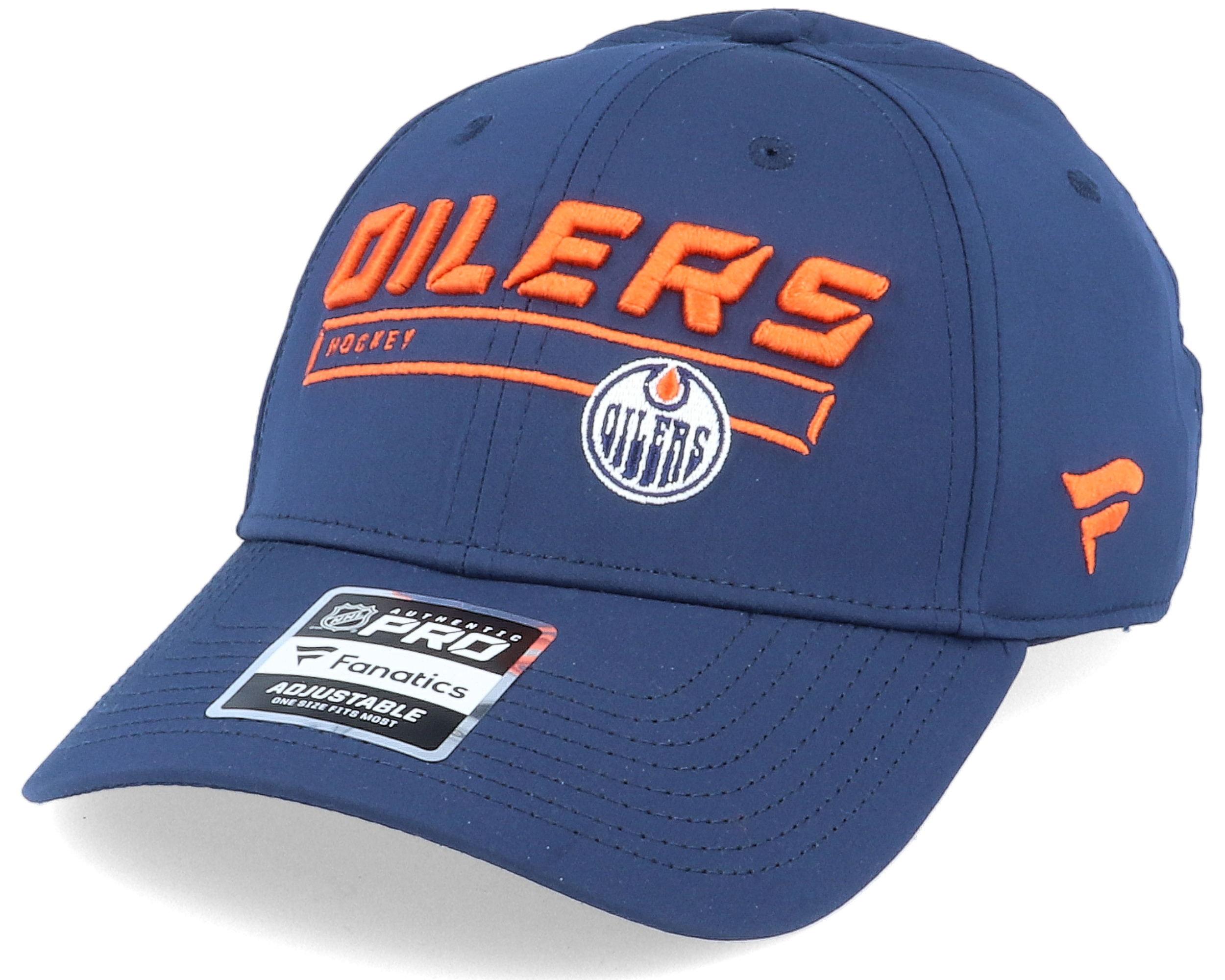 Edmonton Oilers Authenic Pro Rinkside Navy Adjustable | Hatstoreworld.com
