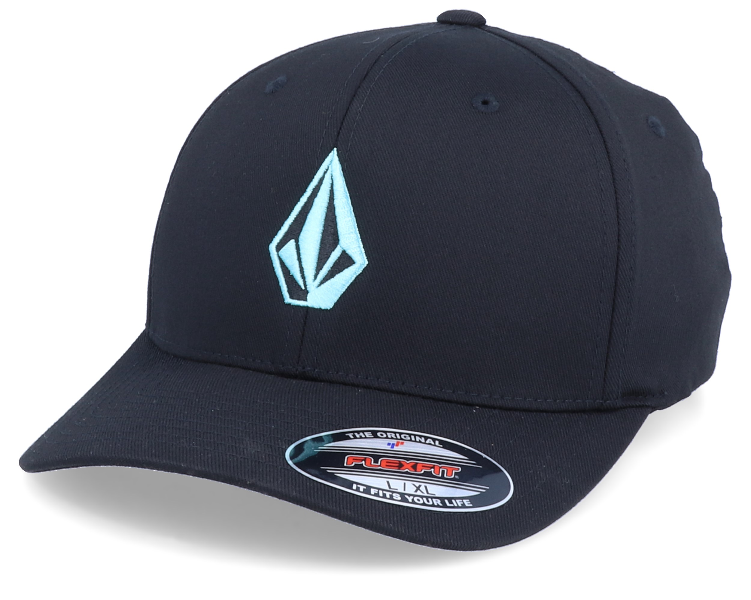 Full Stone Black/Light Blue/Pink Flexfit - Volcom | Hatstoreworld.com