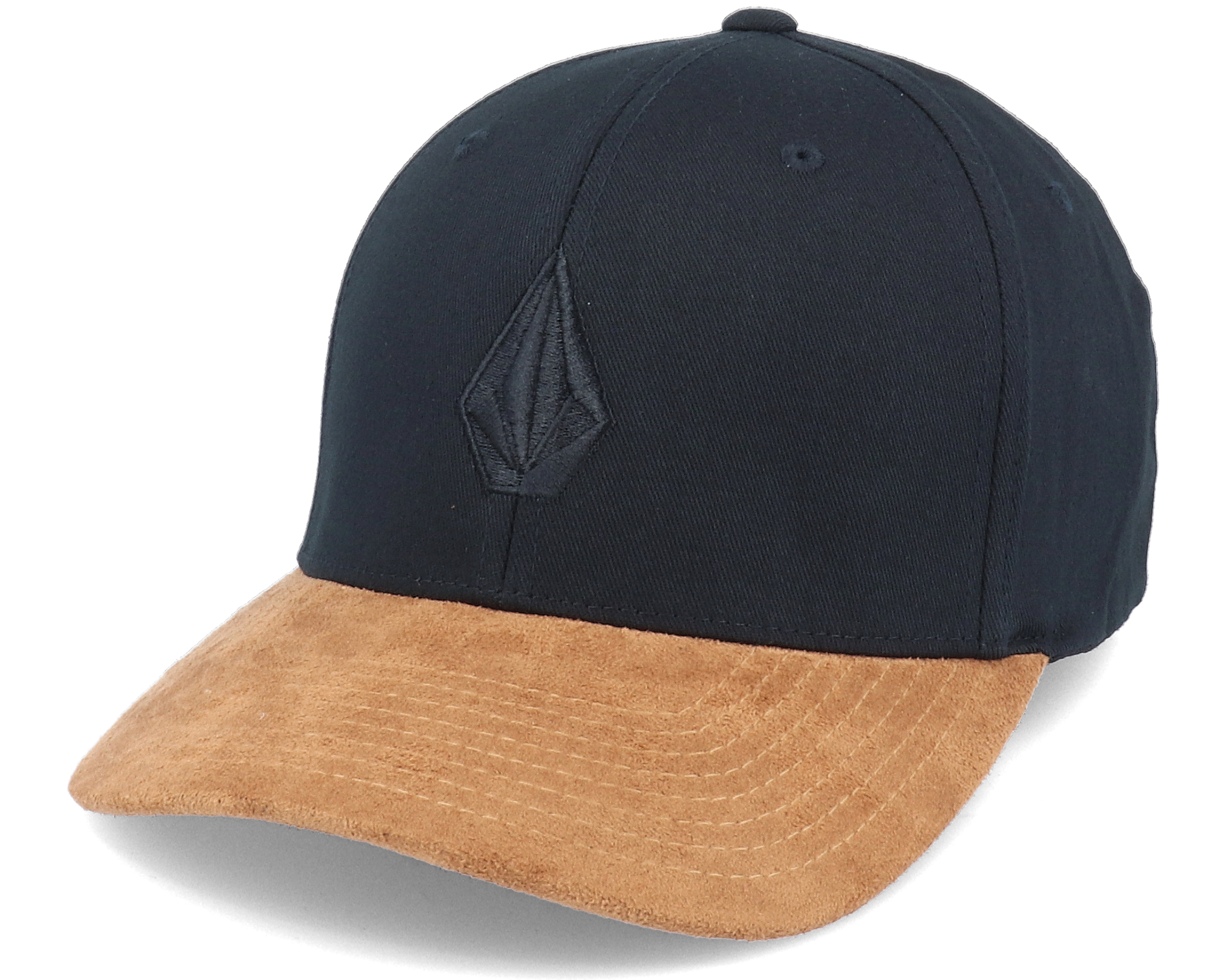 Full Stone X-fit Mud Black/Suede Flexfit - Volcom cap | Hatstoreworld.com
