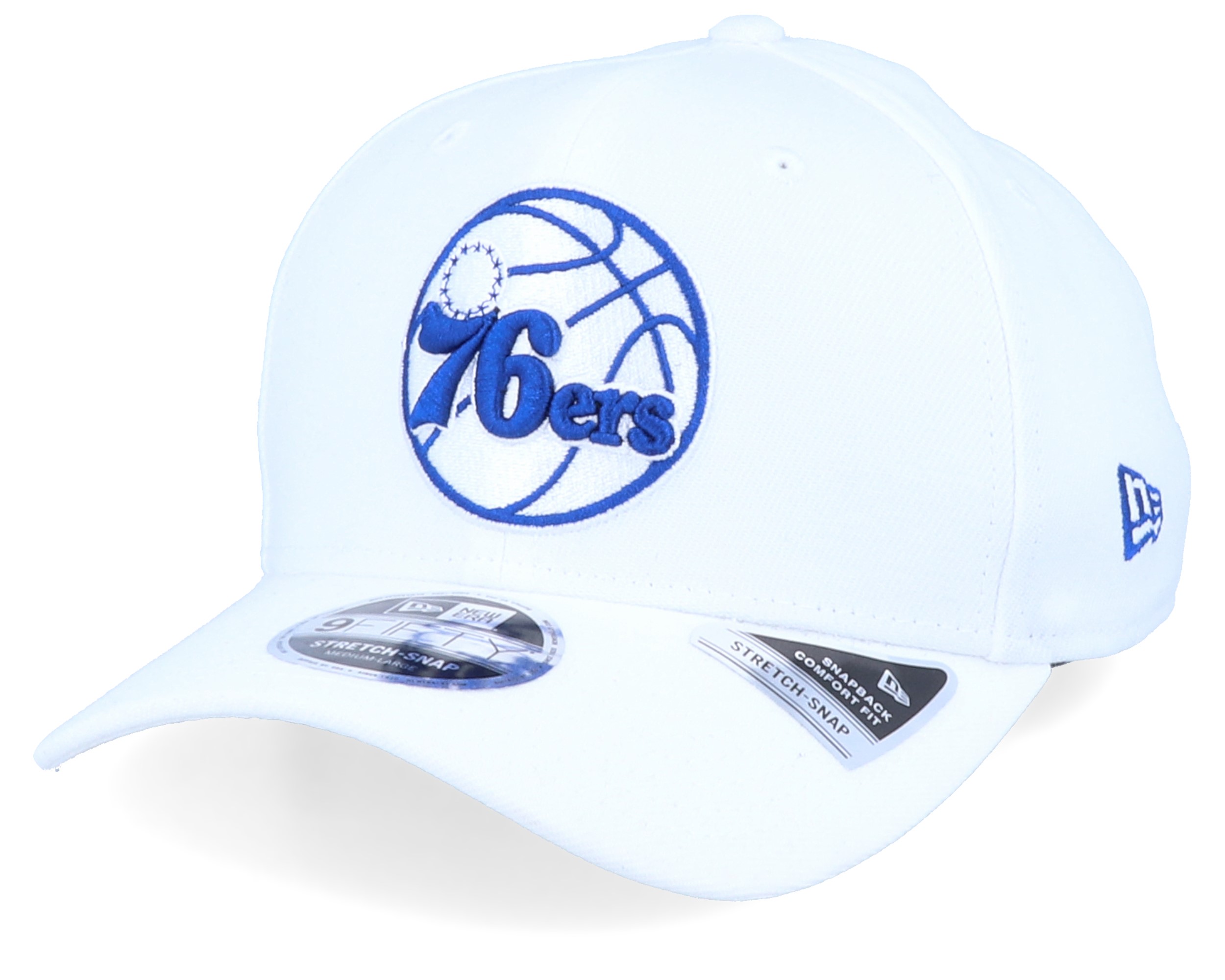Philadelphia 76ers Base Stretch 9Fifty White/Blue Adjustable - New Era ...
