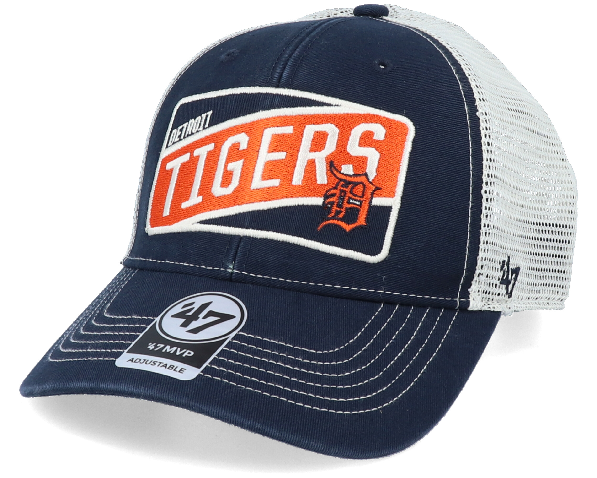 Detroit Tigers Slash Patch Mvp Navy/White Trucker | Hatstoreworld.com