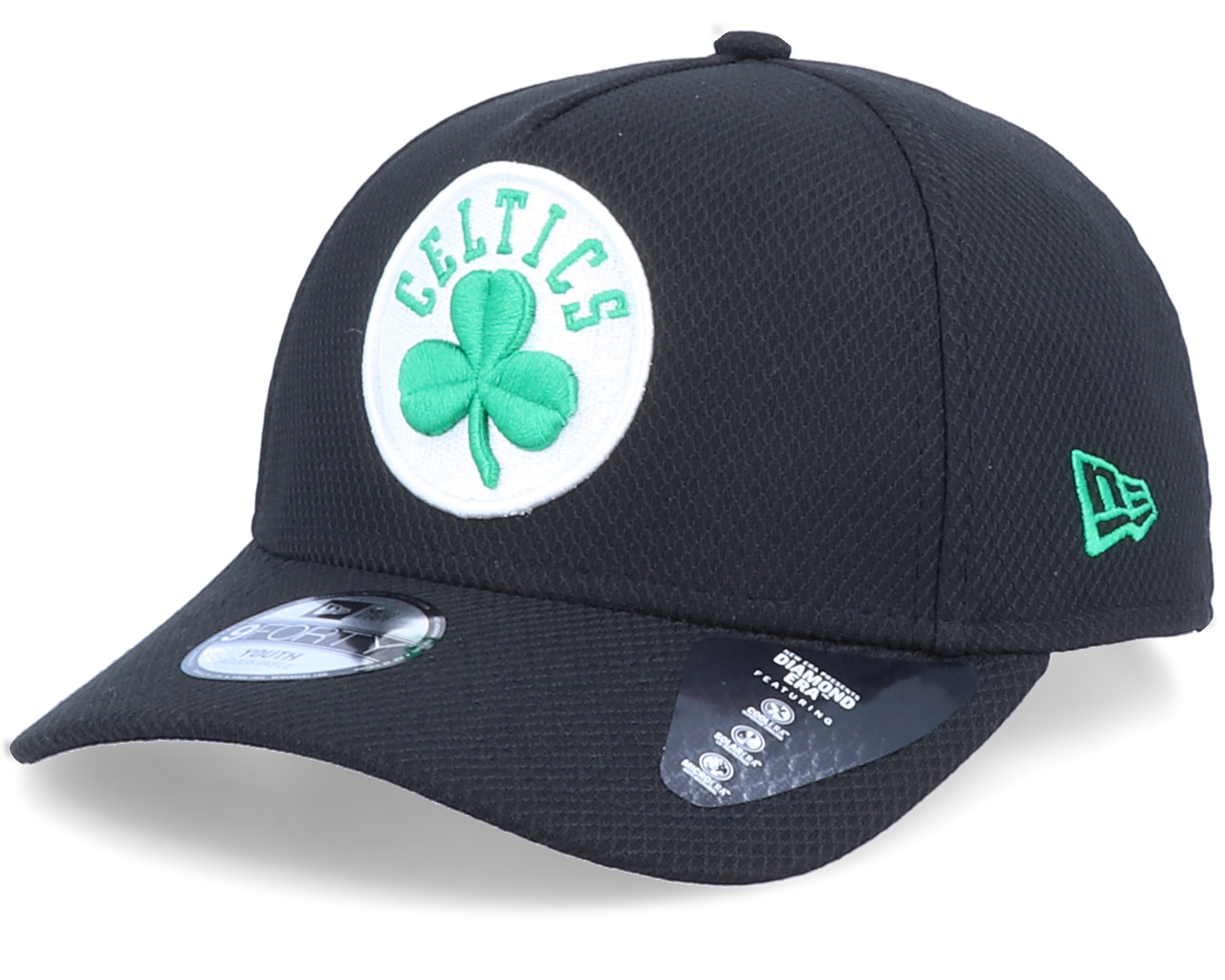 Kids Boston Celtics Black Base Black/Green Adjustable | Hatstoreworld.com