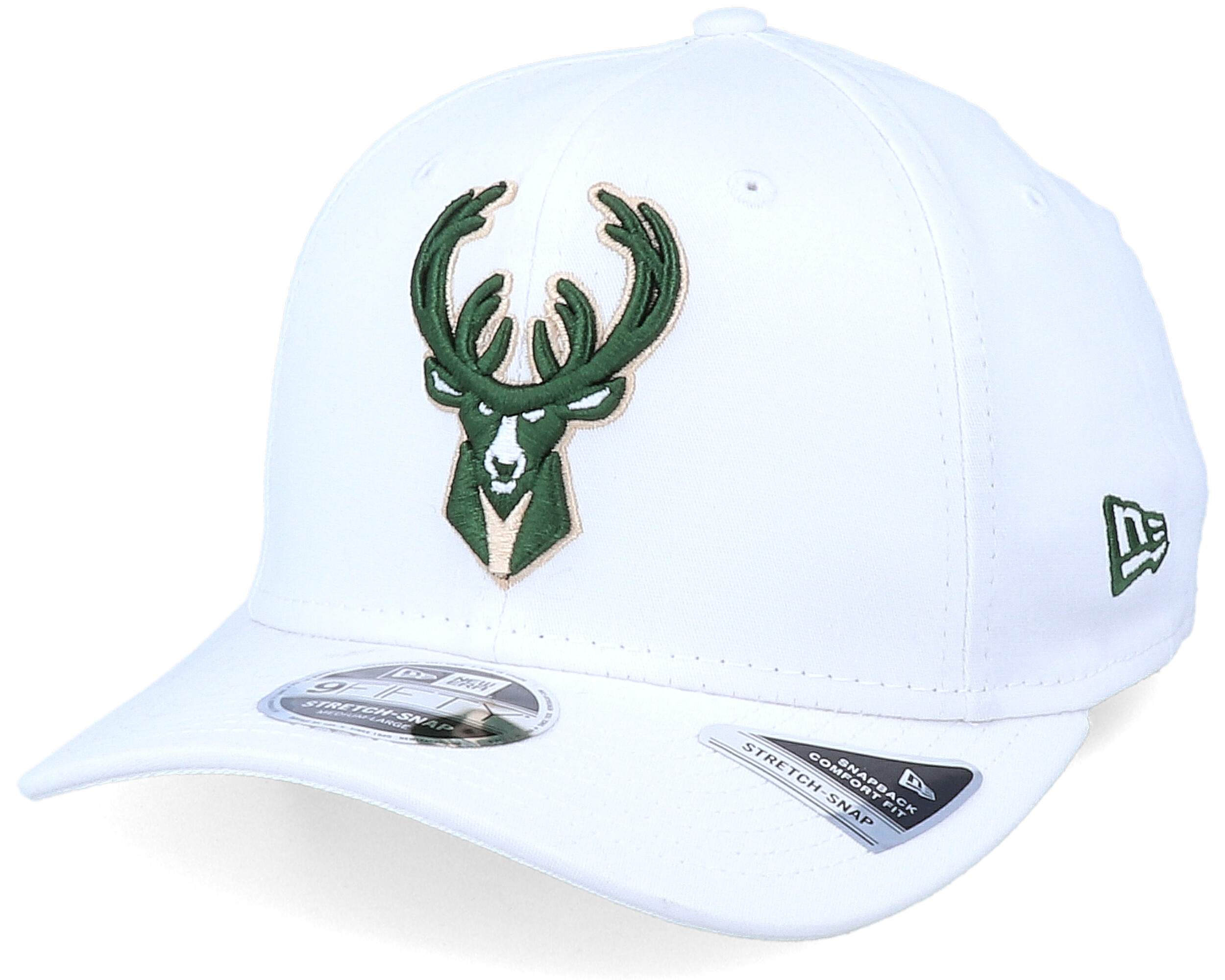 Milwaukee Bucks White Base 9Fifty White/Green Adjustable ...