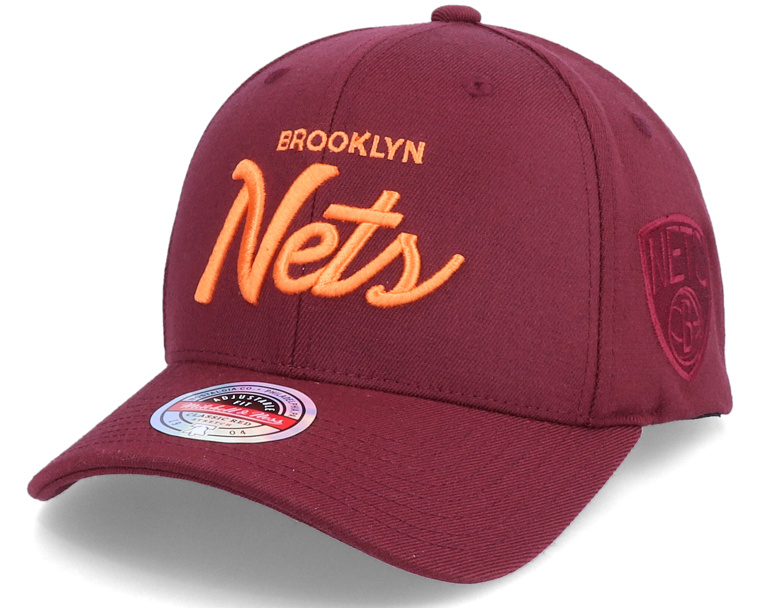 Brooklyn Nets Deep Dark Red Adjustable - Mitchell & Ness ...