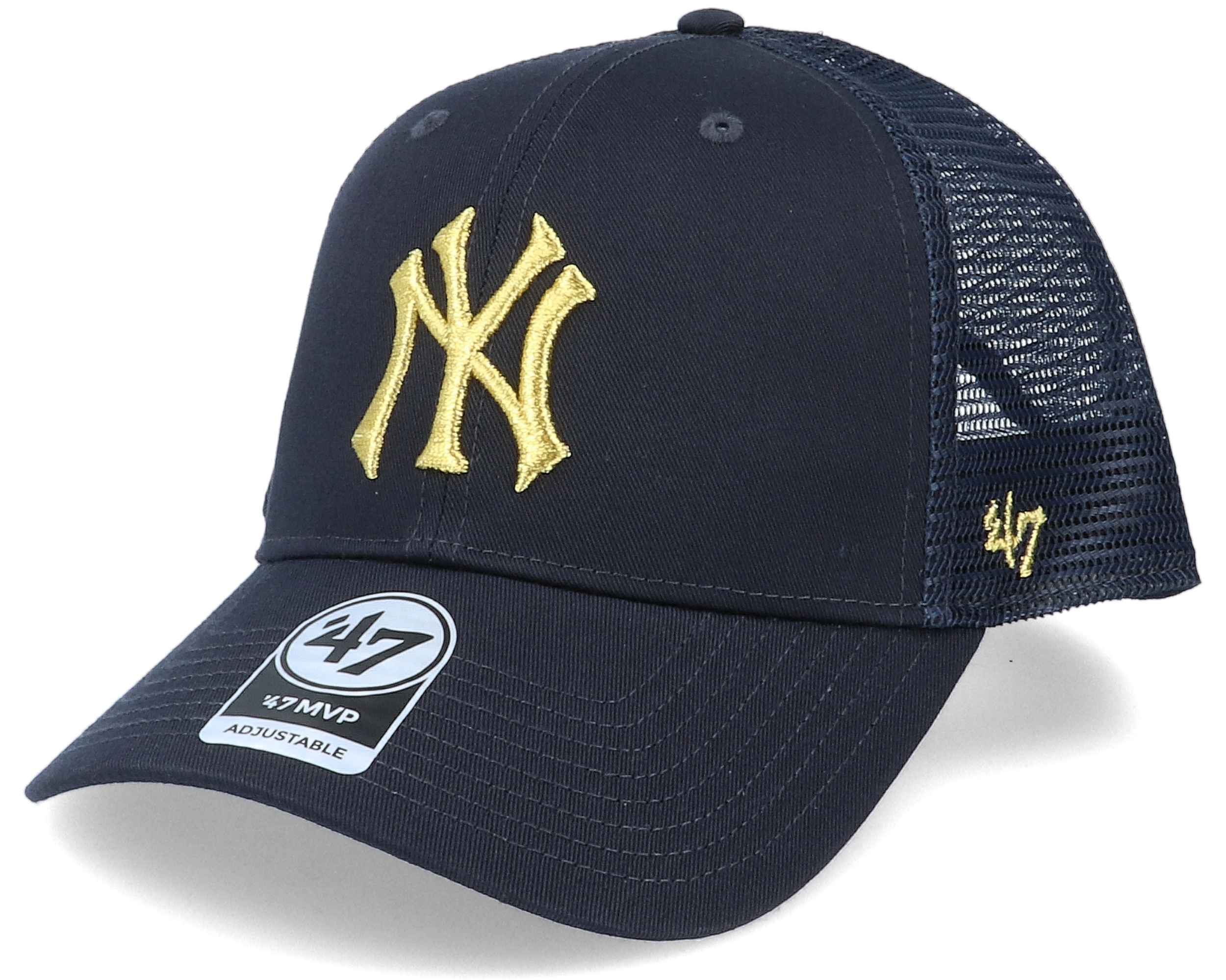 New York Yankees Branson Metallic Mvp Navy/Gold Trucker - 47 Brand ...
