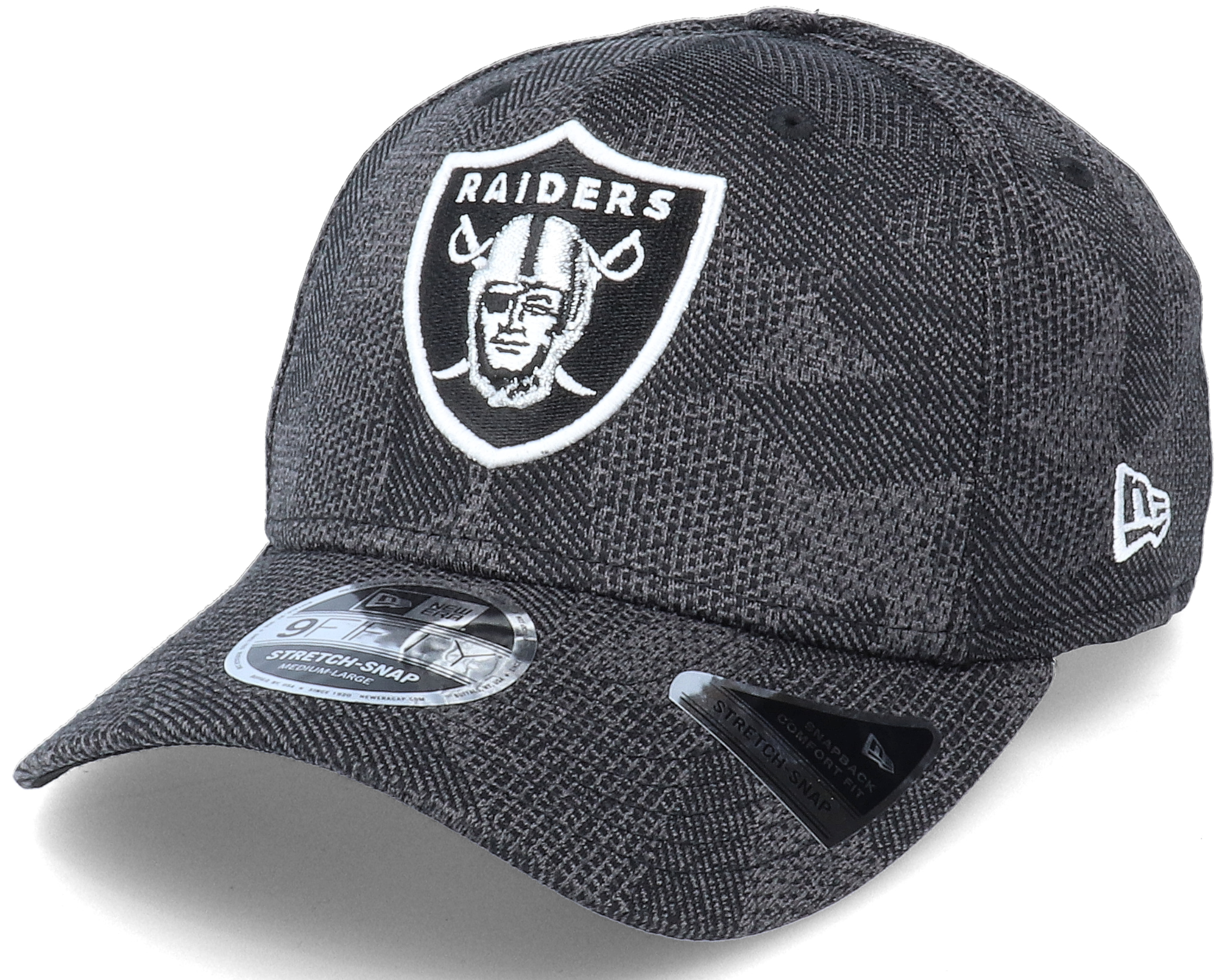 Las Vegas Raiders Engineered Fit 9Fifty Stretch Snap Dark Grey ...