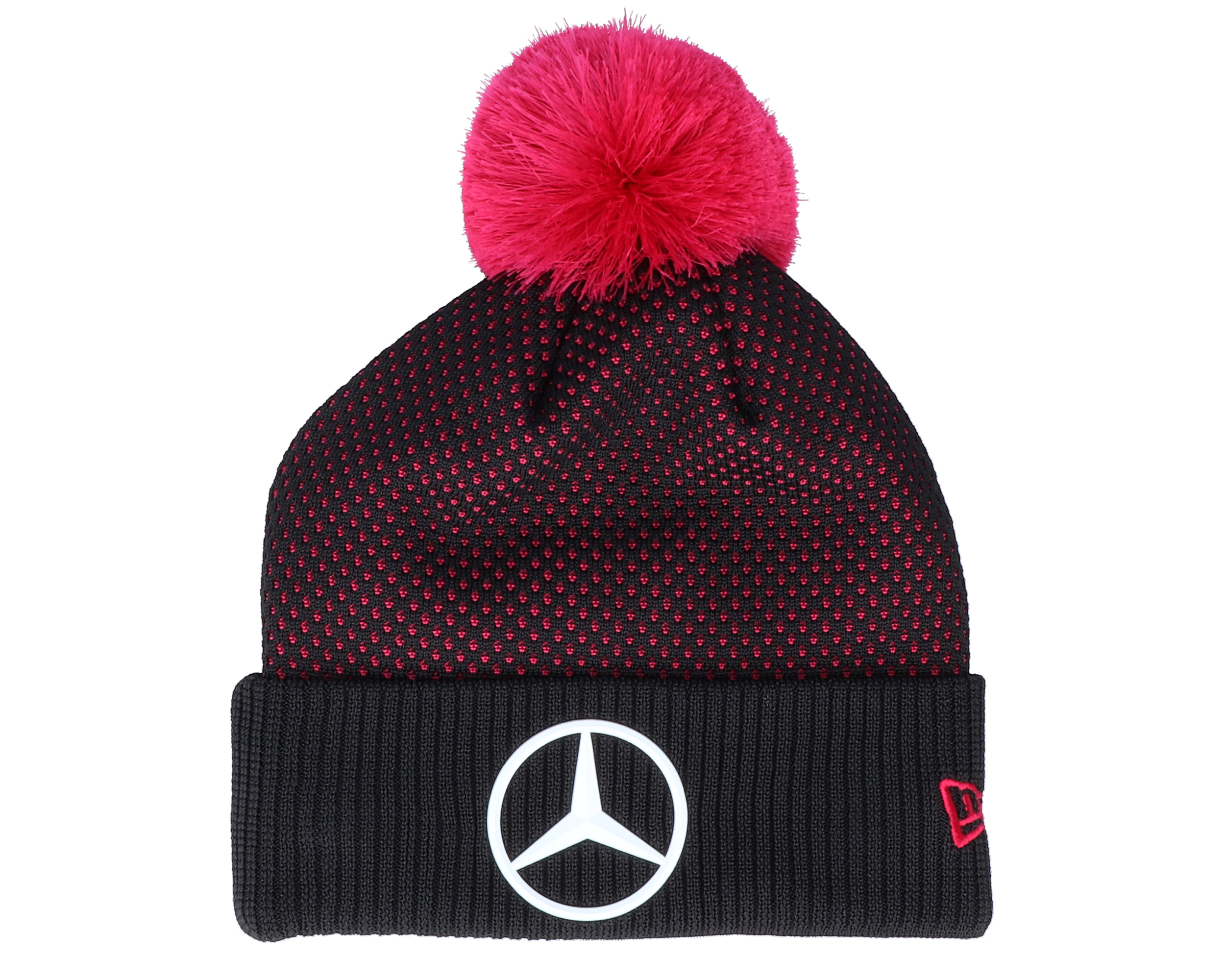 Mercedes E-Sports Engineered Knit Black/Pink Pom | Hatstoreworld.com