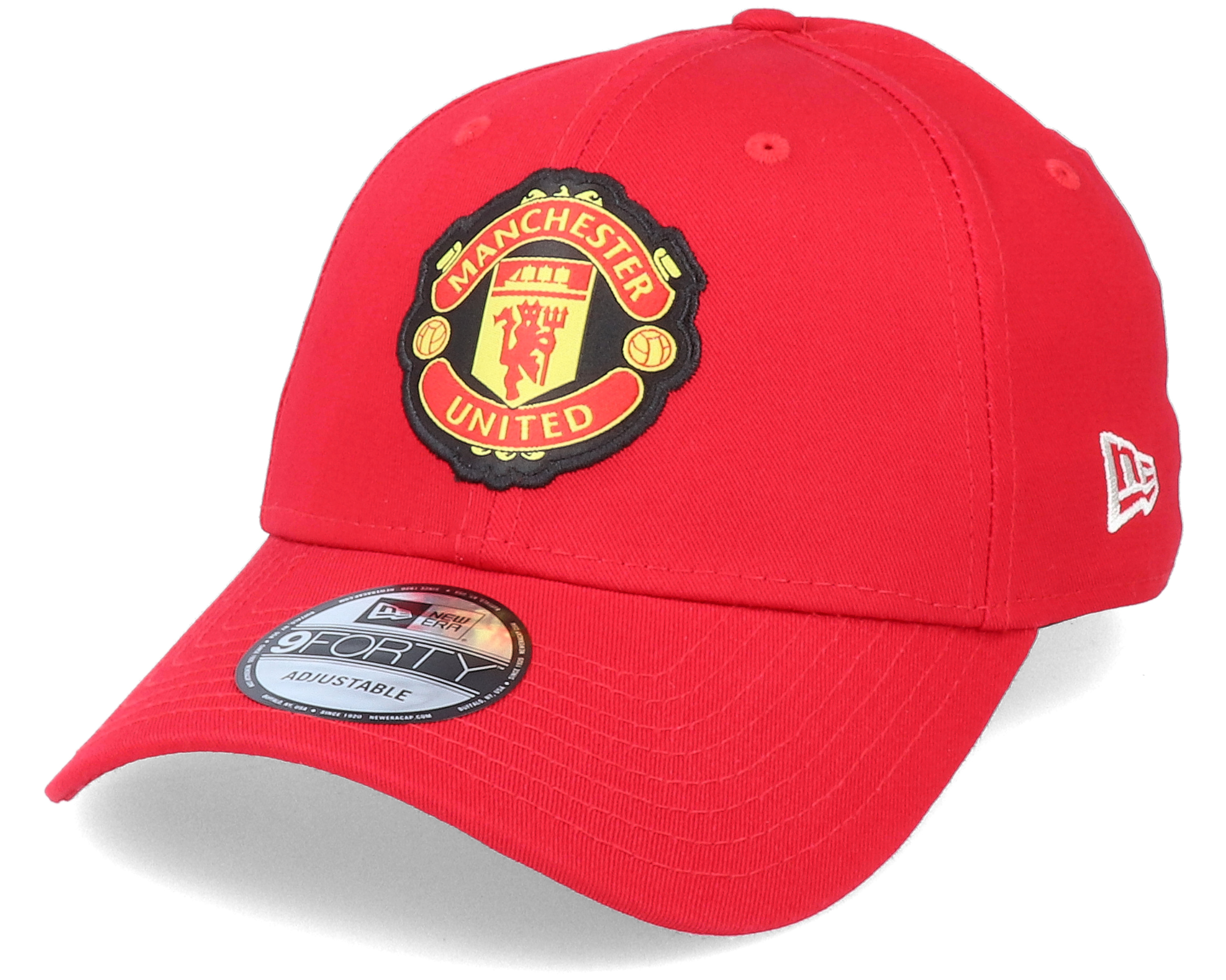 Manchester United Side Multi Patch 9Forty Red Adjustable - New Era | Hatstoreworld.com