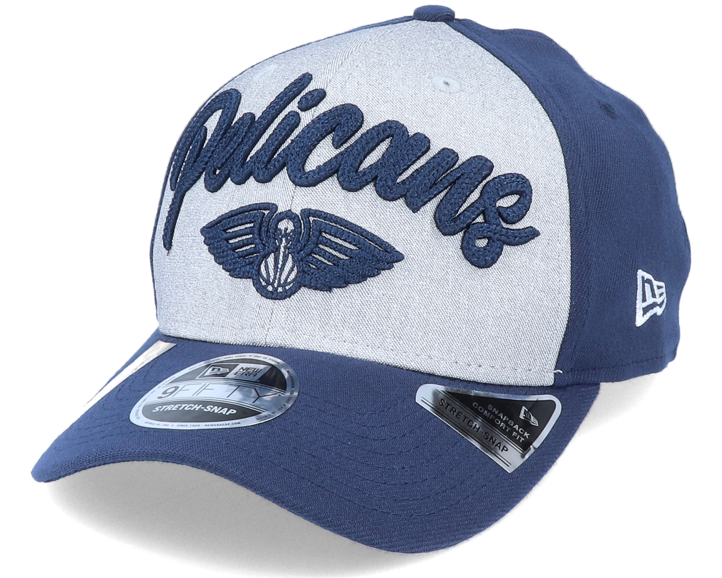New Orleans Pelicans NBA 20 Draft 9Fifty Stretch Snap Grey/Navy ...