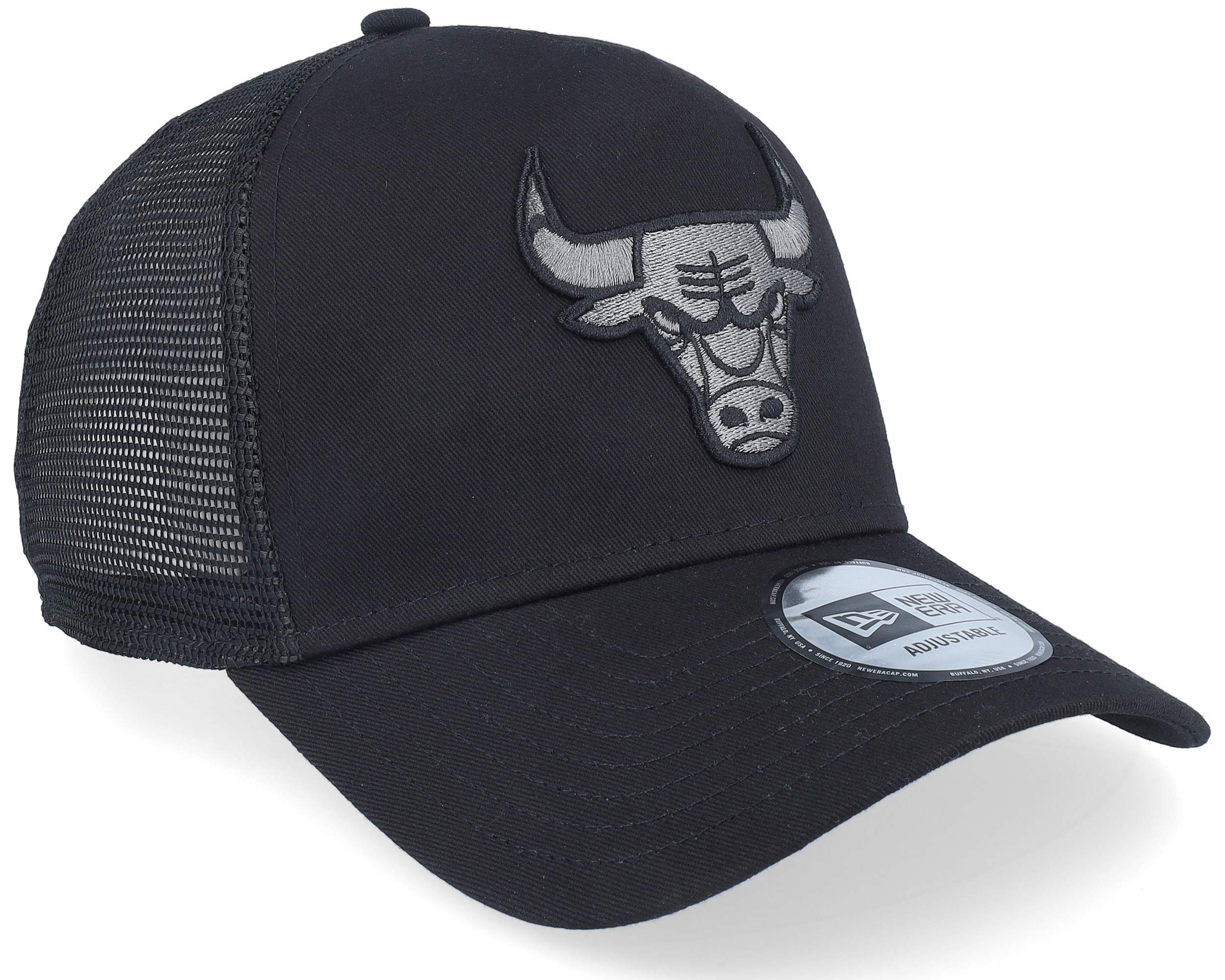 Chicago Bulls Bob Team Logo 9Forty A-Frame Black Trucker - New Era cap ...