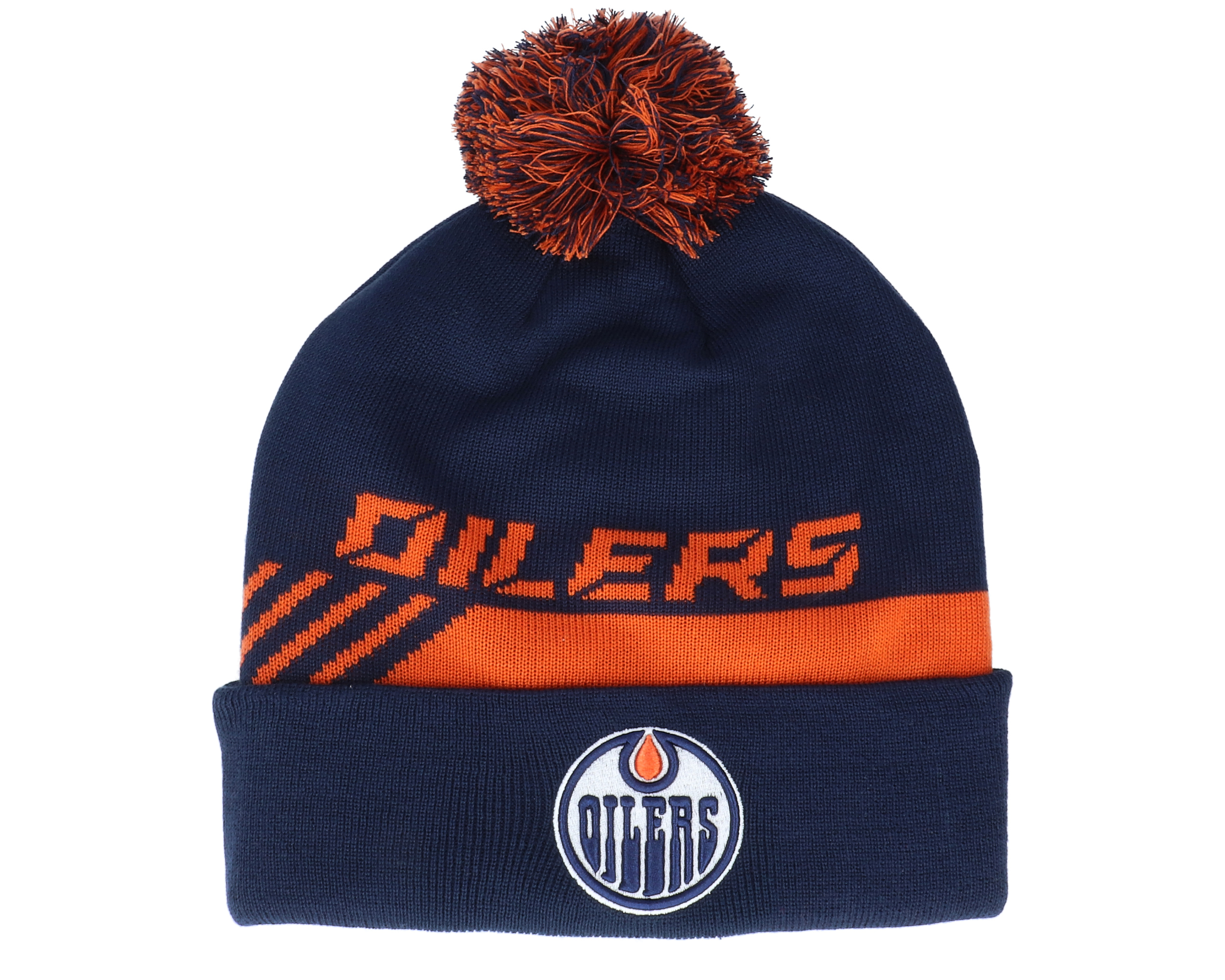 Edmonton Oilers Locker Room Pom Athl Navy Pom - Fanatics | Hatstore.de