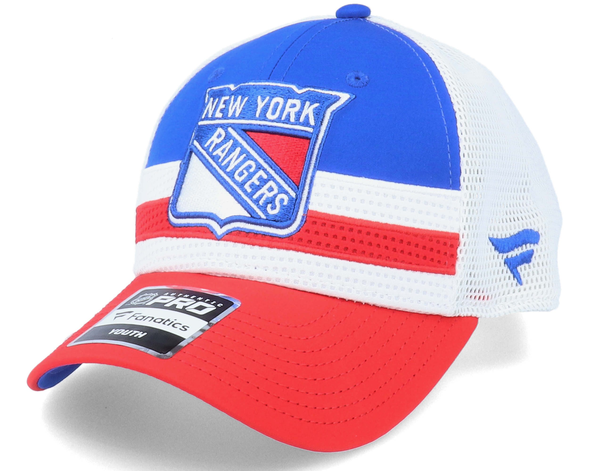 Kids New York Rangers NHL Draft Home Structured Blue/Red/White Trucker ...