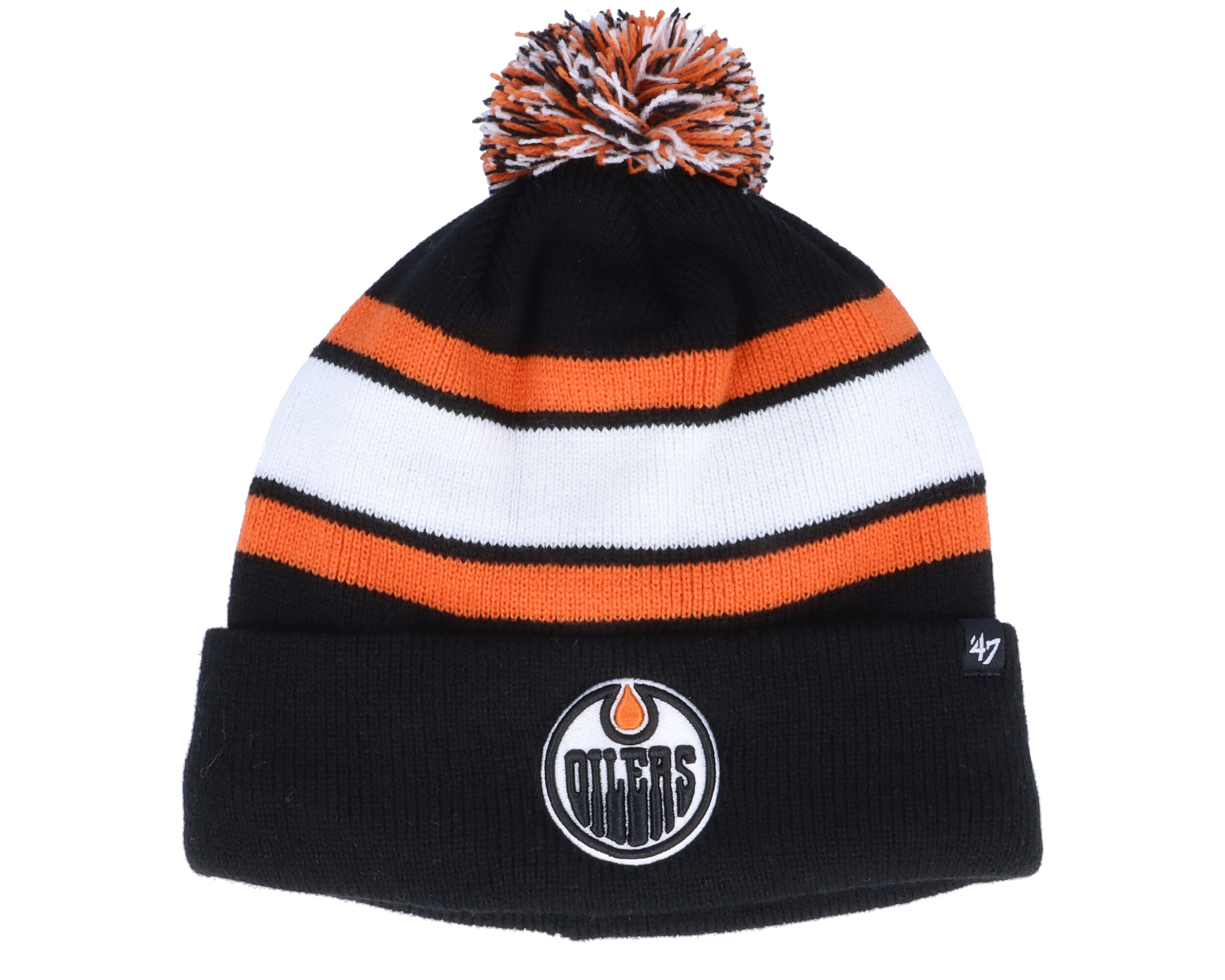 Edmonton Oilers Wayland Cuff Knit Black Pom - 47 Brand beanie ...