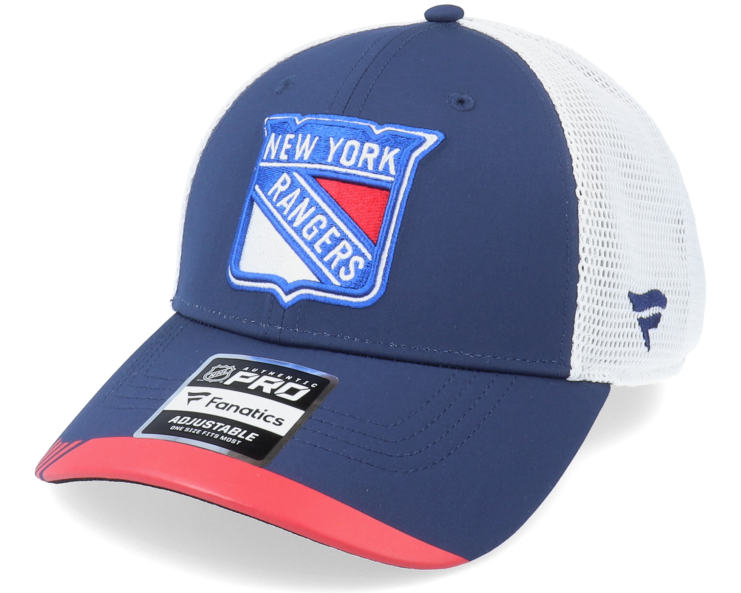 New York Rangers Locker Room Athl Navy Trucker | Hatstoreworld.com