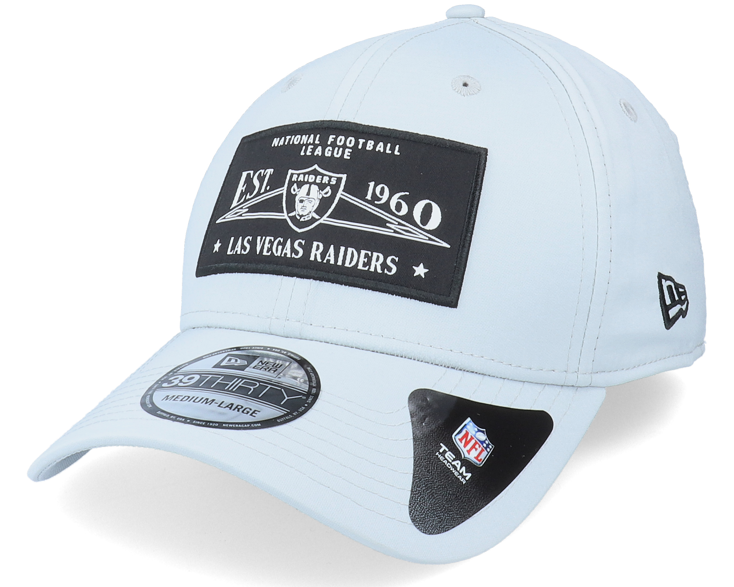 Las Vegas Raiders Team Patch 39Thirty Grey Flexfit - New Era ...