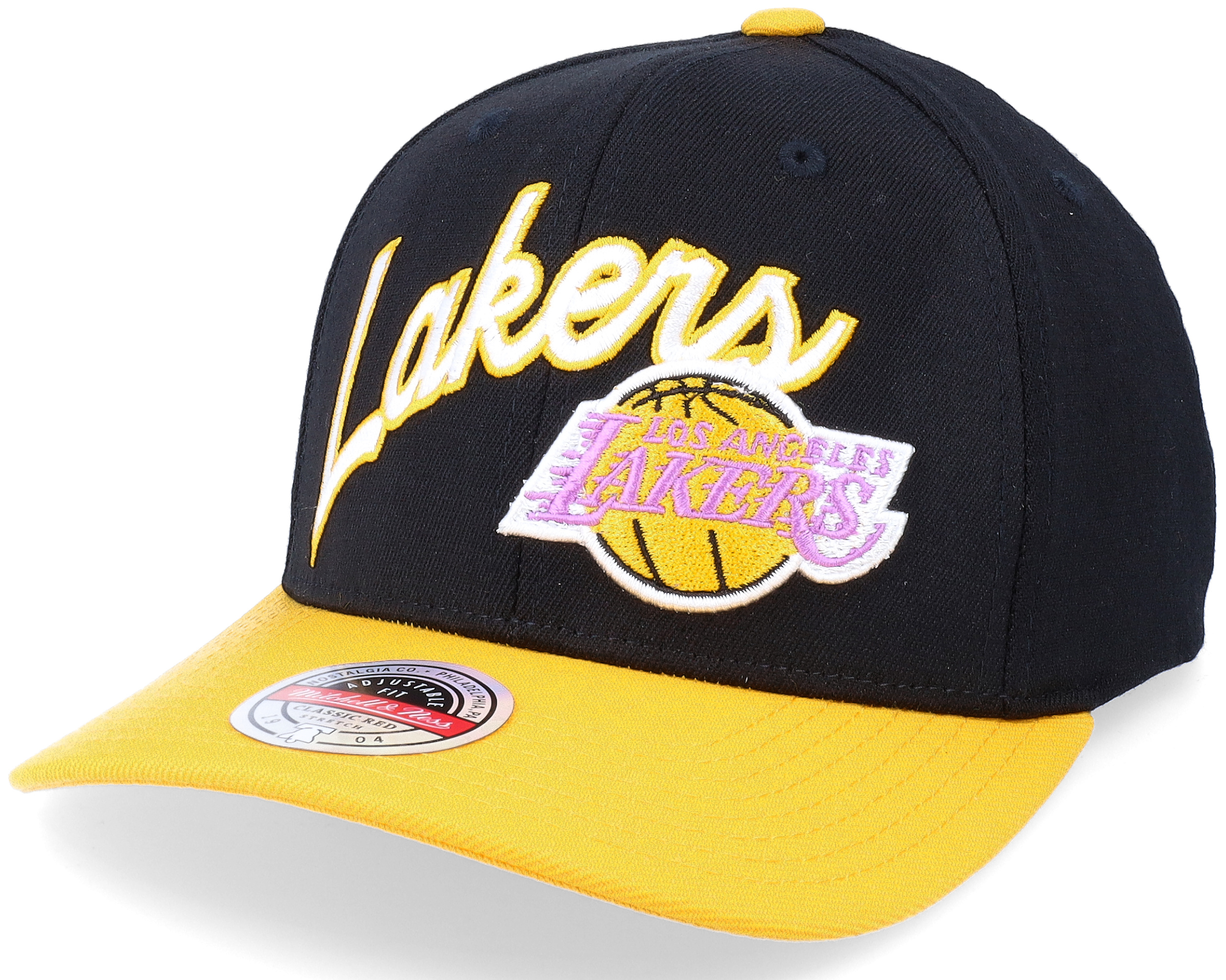 Los Angeles Lakers Arched Script 2 Tone Black/Yellow Adjustable ...
