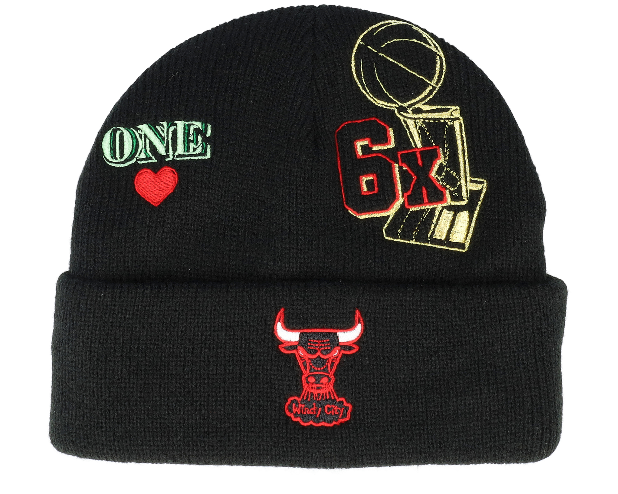 Chicago Bulls Hyperlocal Knit Beanie Black Cuff - Mitchell & Ness ...