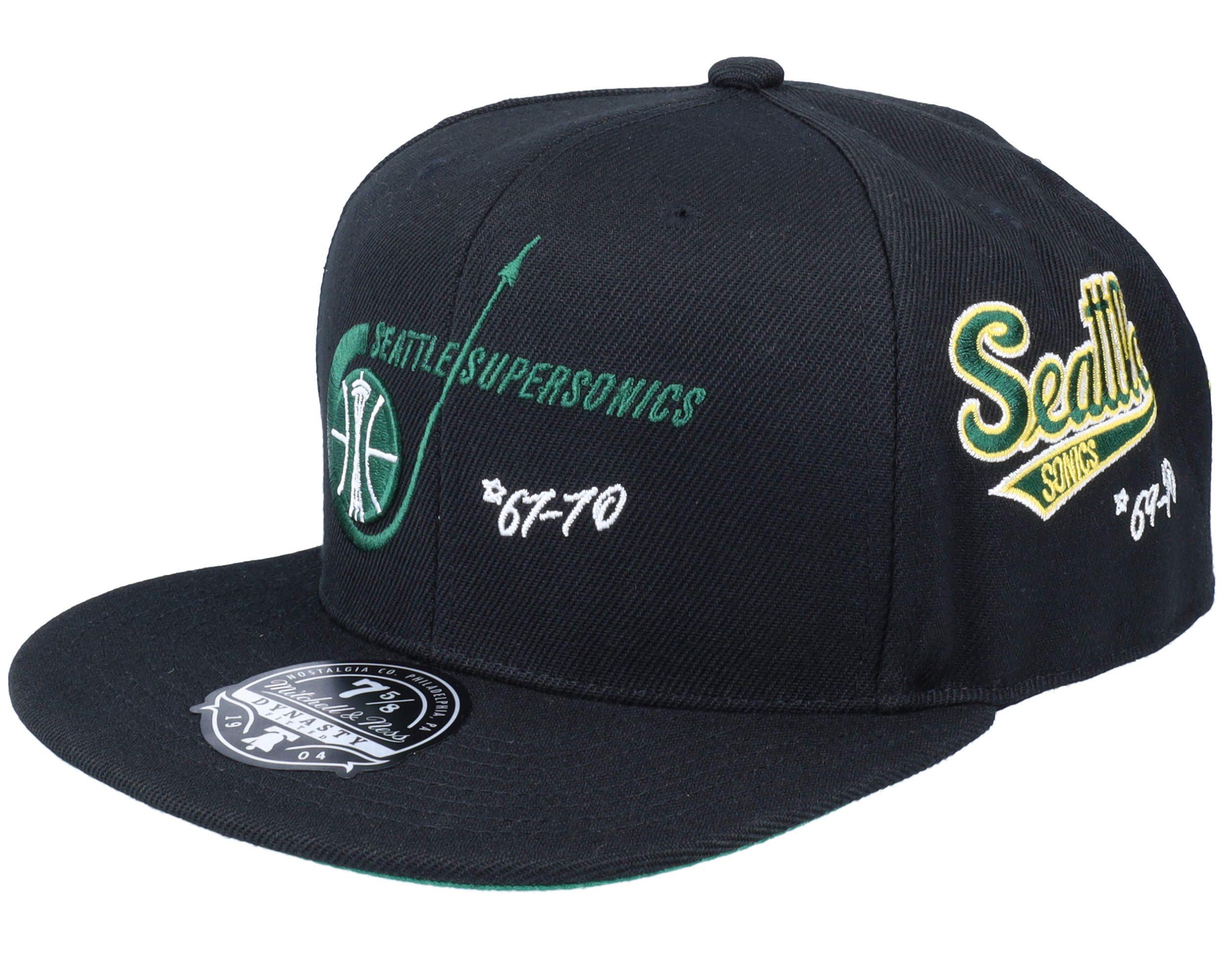 Seattle Supersonics Timeline HWC Black Fitted | Hatstoreworld.com