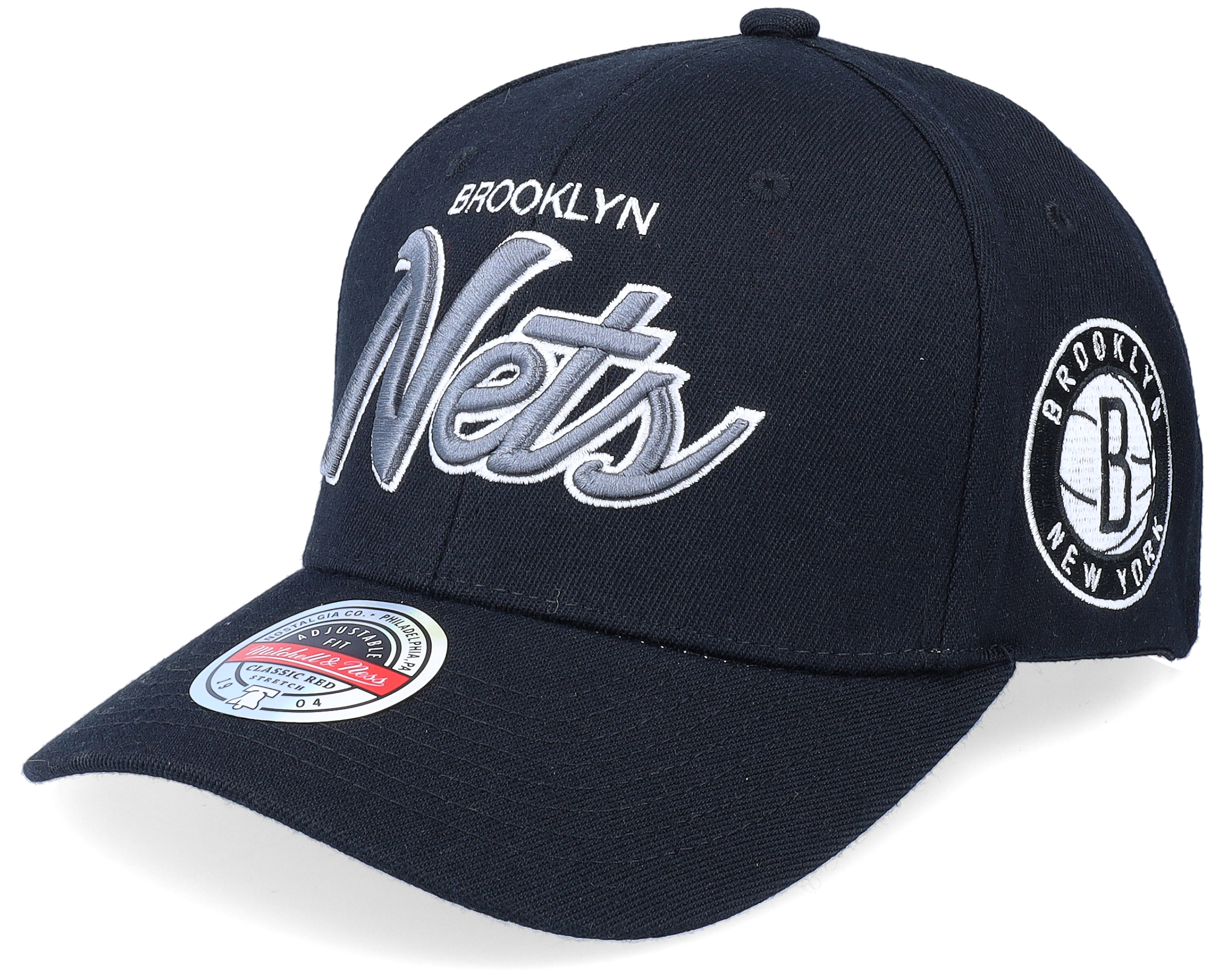 Brooklyn Nets Team Script 2.0 Stretch Black Adjustable - Mitchell ...