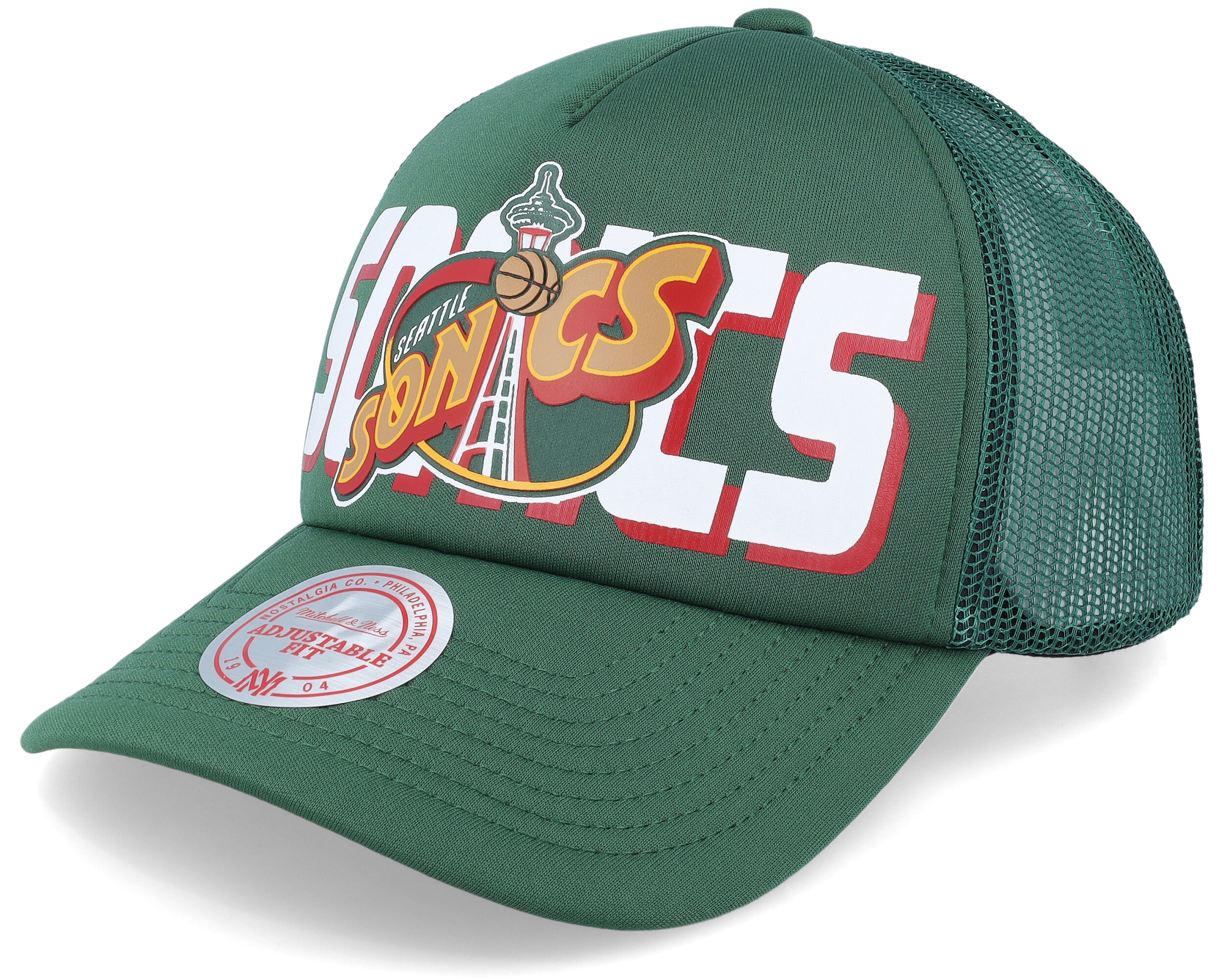 Seattle Supersonics Billboard Dark Green Trucker - Mitchell & Ness cap ...