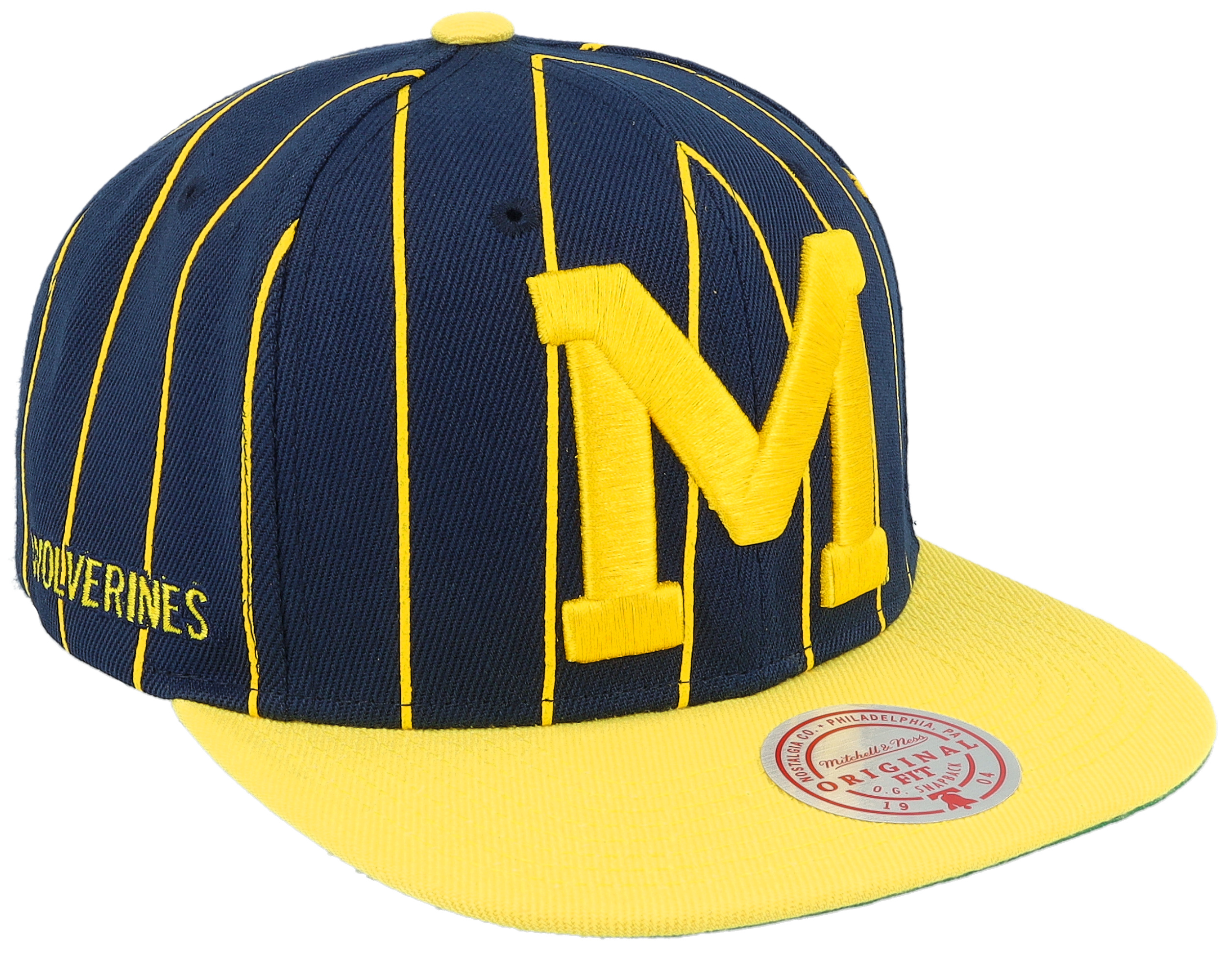 Michigan Wolverines Team Pin Navy/Yellow Snapback | Hatstoreworld.com