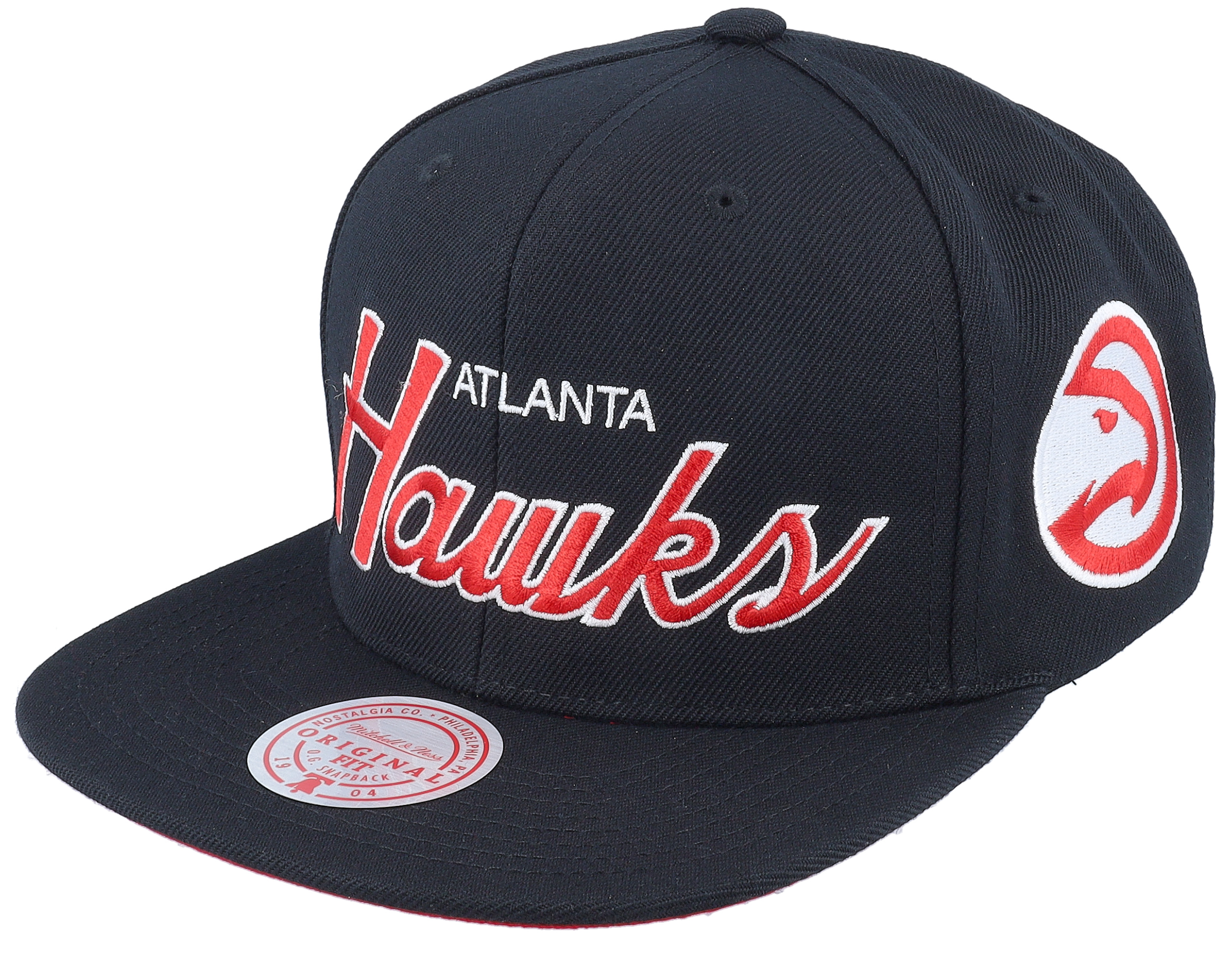 Atlanta Hawks Team Script 2.0 Black Snapback - Mitchell & Ness ...
