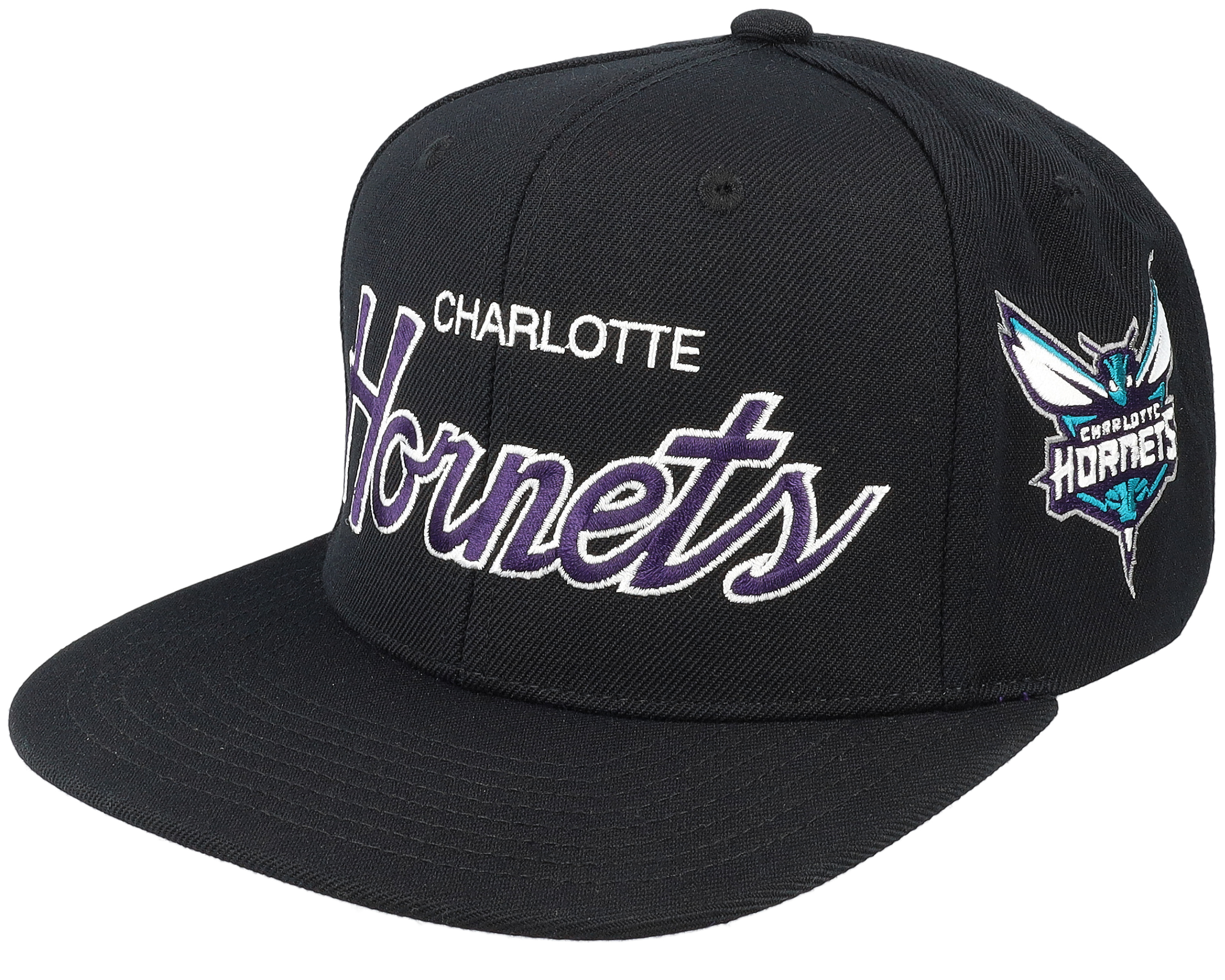 Charlotte Hornets Team Script 2.0 Black Snapback | Hatstoreworld.com