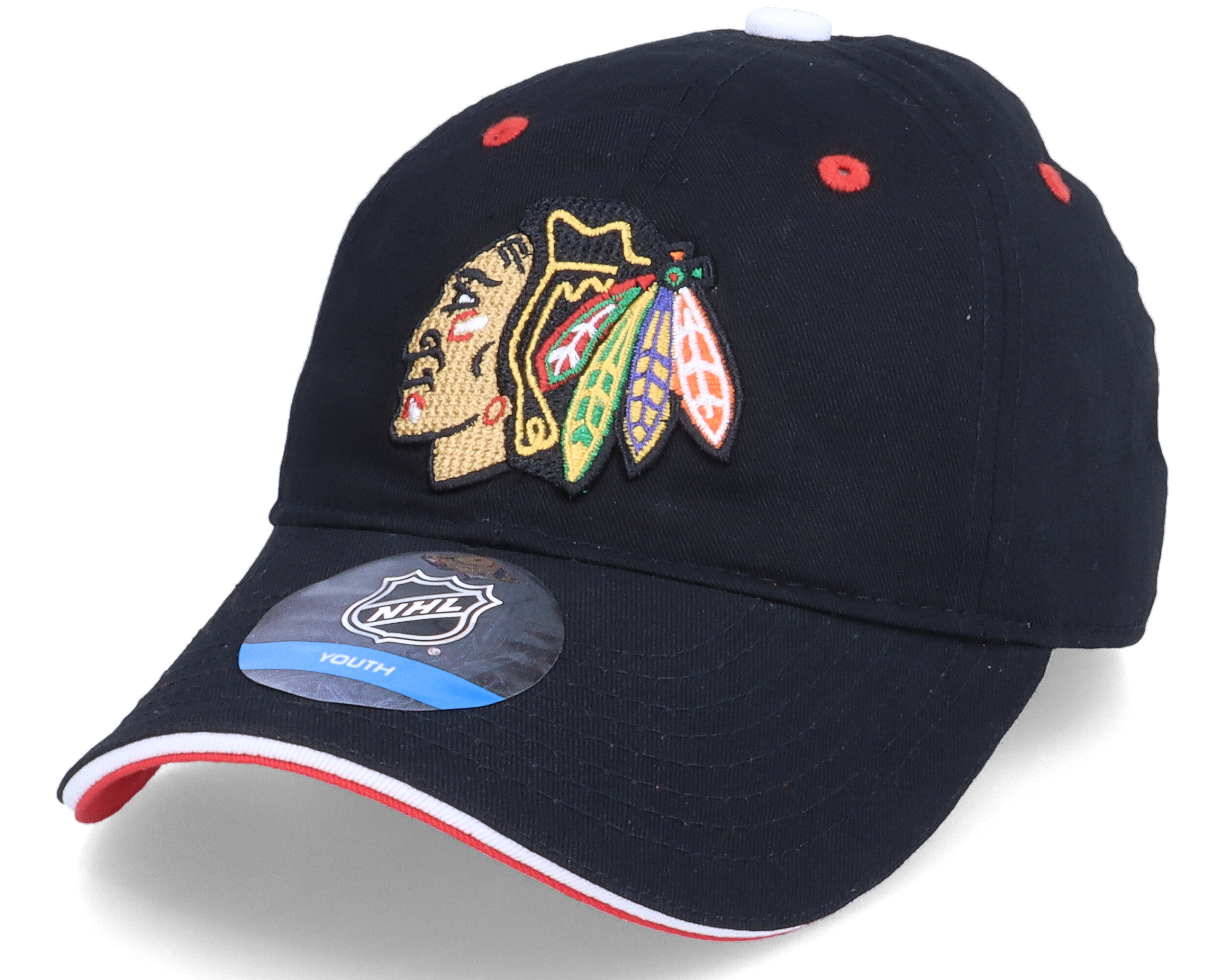 Kids Chicago Blackhawks Fashion Logo Slouch University Red Dad Cap ...