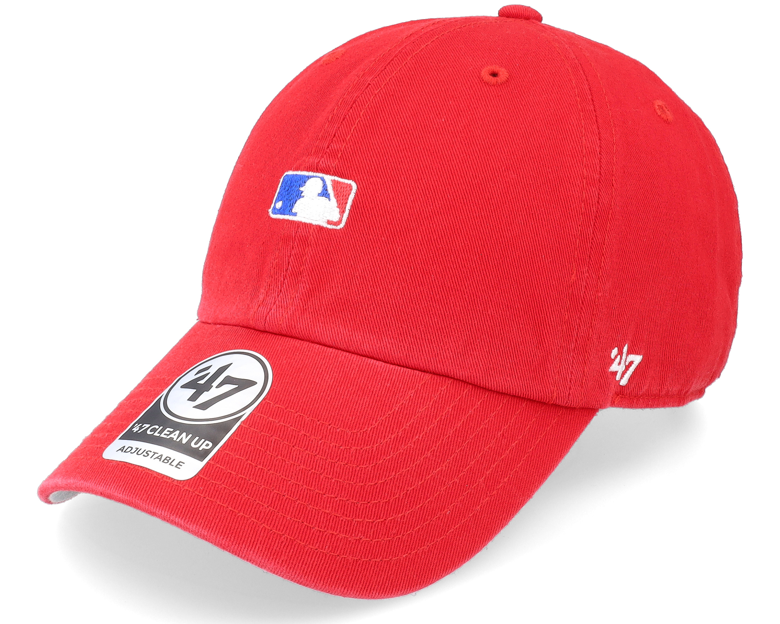MLB Batter Man Logo Base Runner Clean Up Red Dad Cap | Hatstoreworld.com