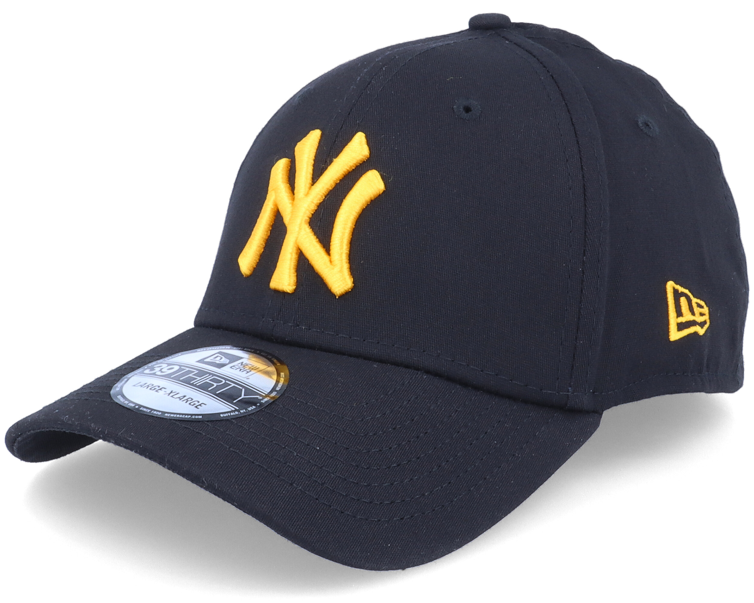New York Yankees League Essential 39THIRTY Black/Gold Flexfit ...