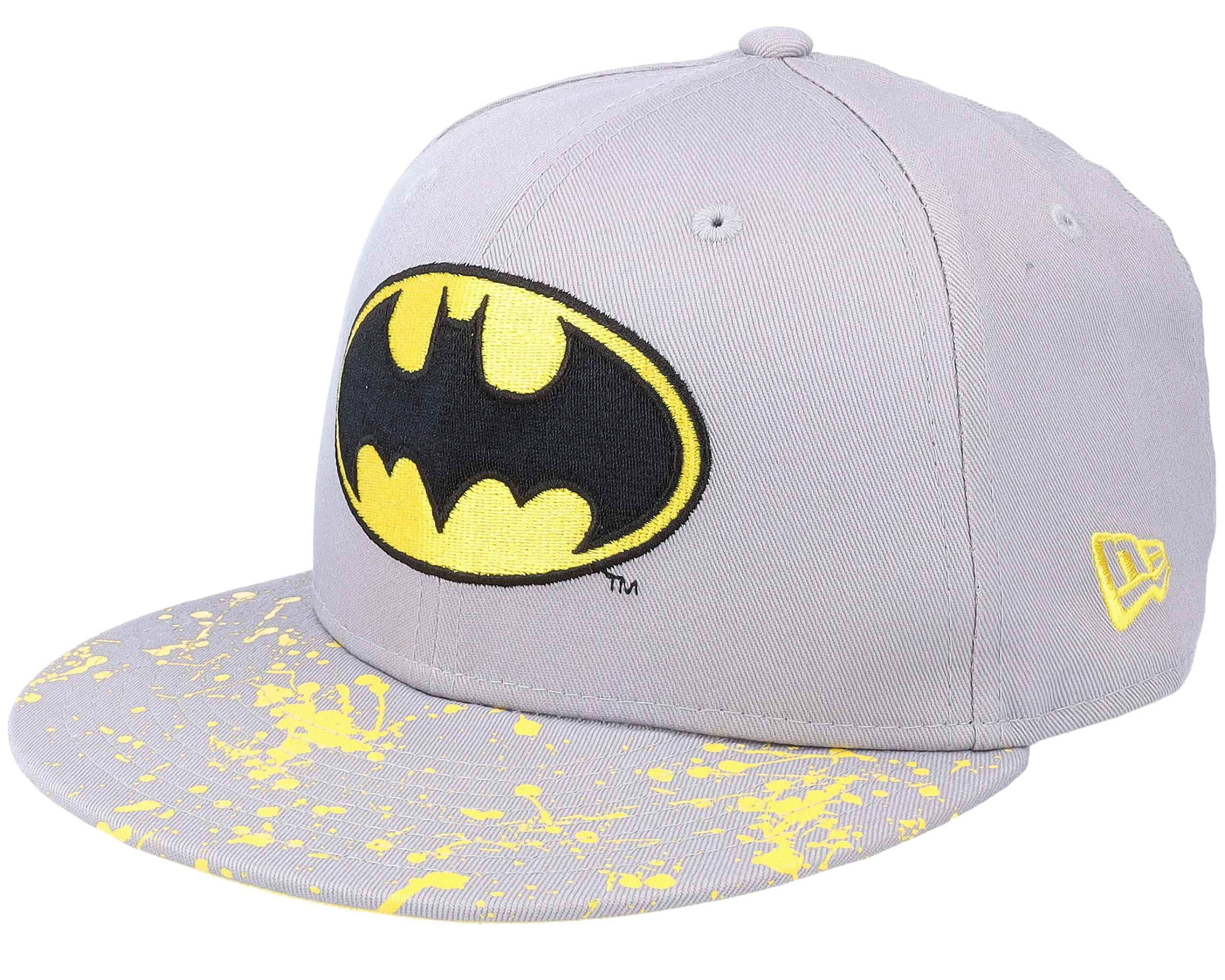 Kids Batman Paint Splat 9FIFTY Grey Snapback | Hatstoreworld.com