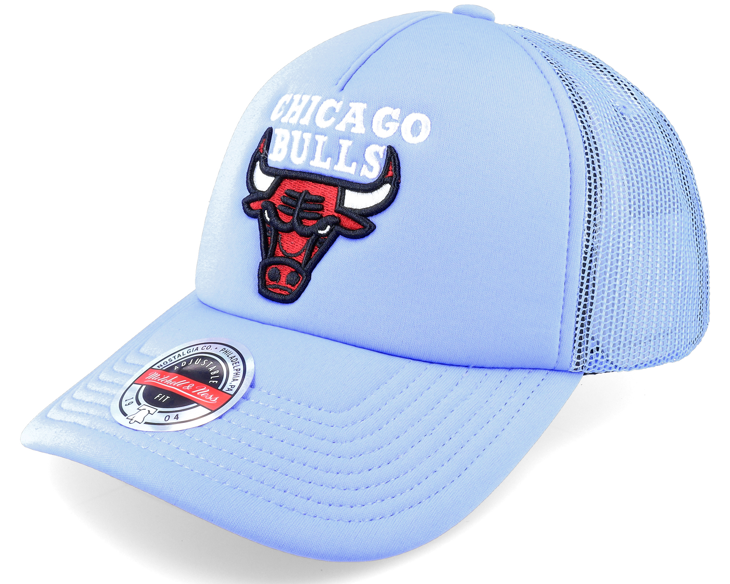 Chicago Bulls Keep On Truckin Light Blue Trucker - Mitchell & Ness Cap ...