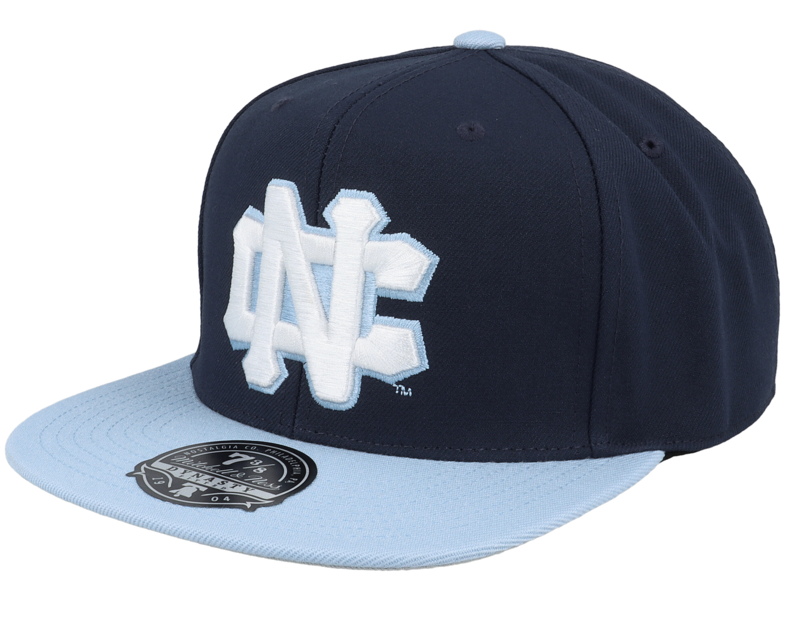 North Carolina Tar Heels Core Side Navy Fitted - Mitchell & Ness ...
